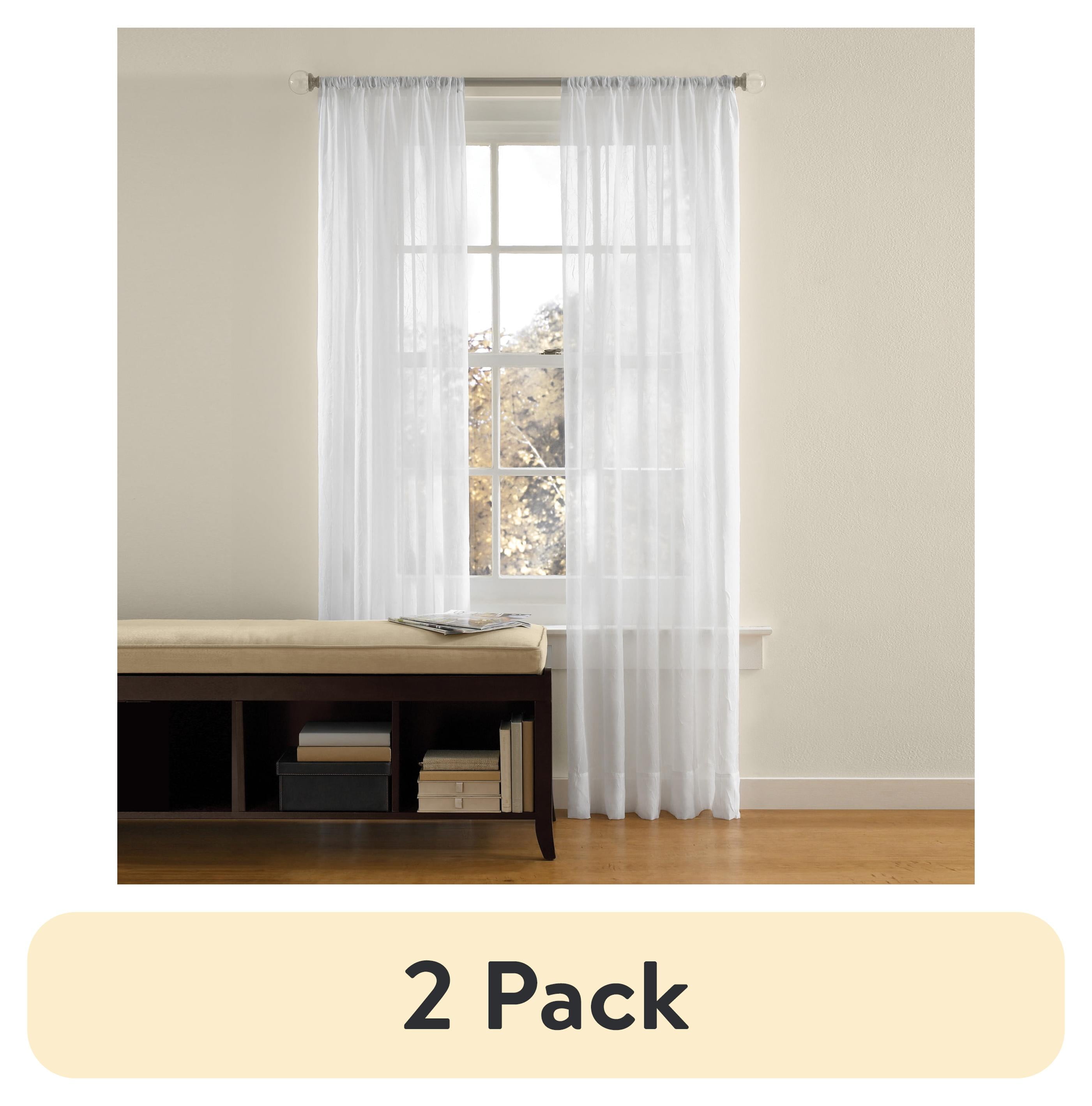 Brandclub - (2 pack) Mainstays Crushed Voile Sheer Curtain Single Panel ...