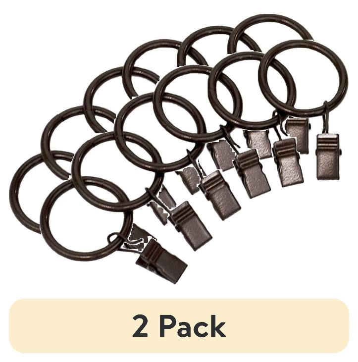 (2 pack) Mainstays Curtain Clip Rings Medium Bronze, Set of Seven ...