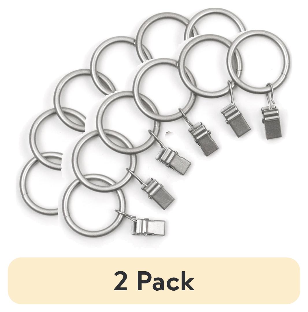 Mainstays Curtain Clip Rings Nickel - Set of 7 - Walmart.com