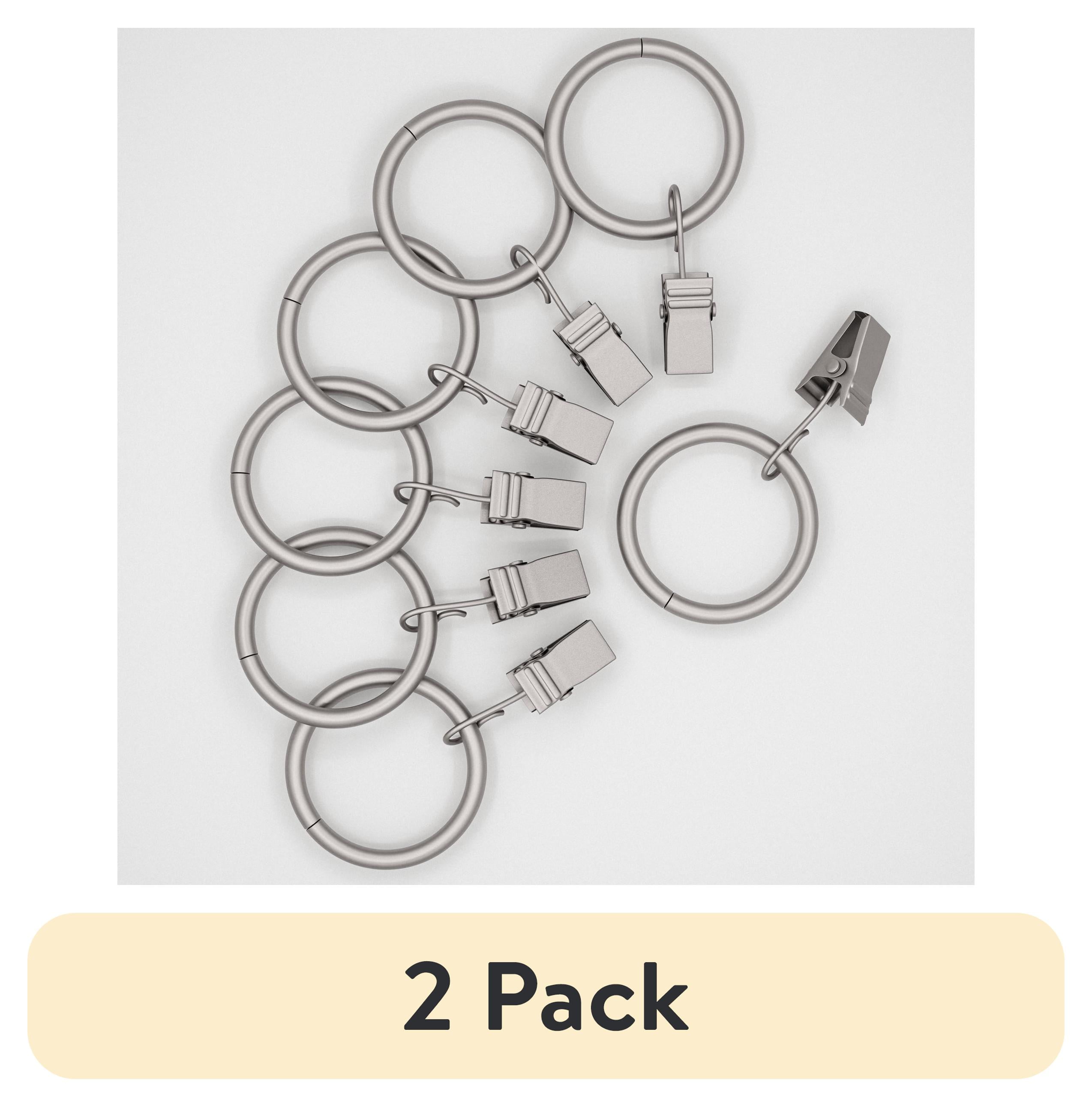 Mainstays Curtain Clip Rings Nickel - Set of 7 - Walmart.com