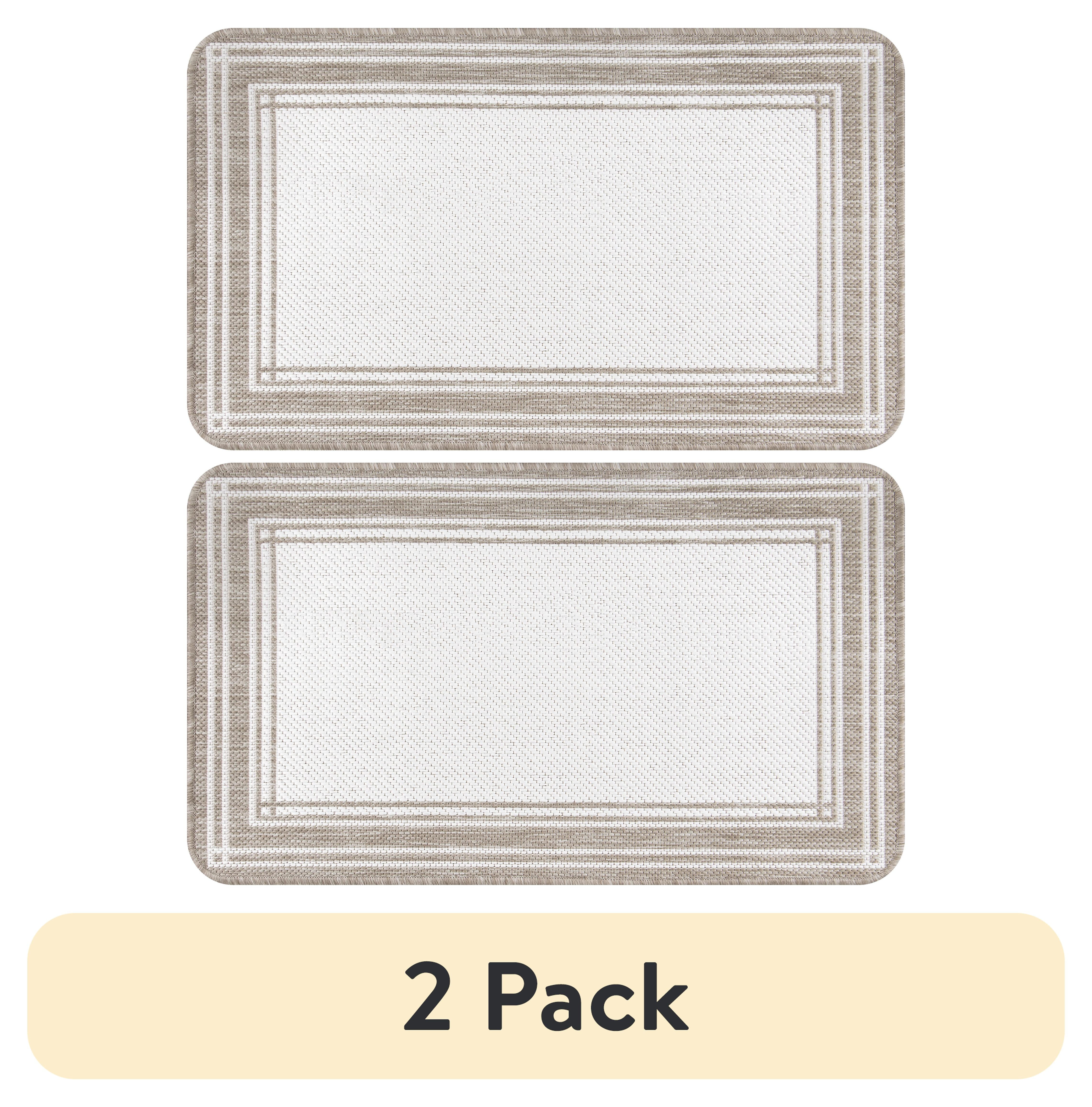 Mainstays Woven Kitchen Mat 2 Pack Tan 20 x 34 Durable Skid-Resistant ...