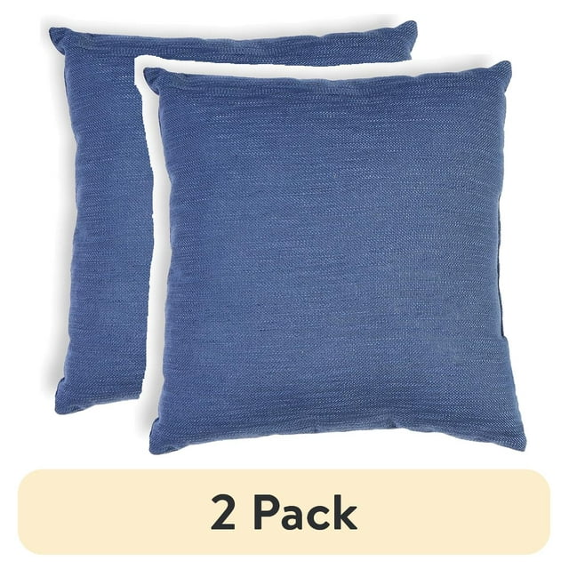 (2 pack) Mainstays Decorative Pillow Washed Indigo 18”x18” - Walmart.com