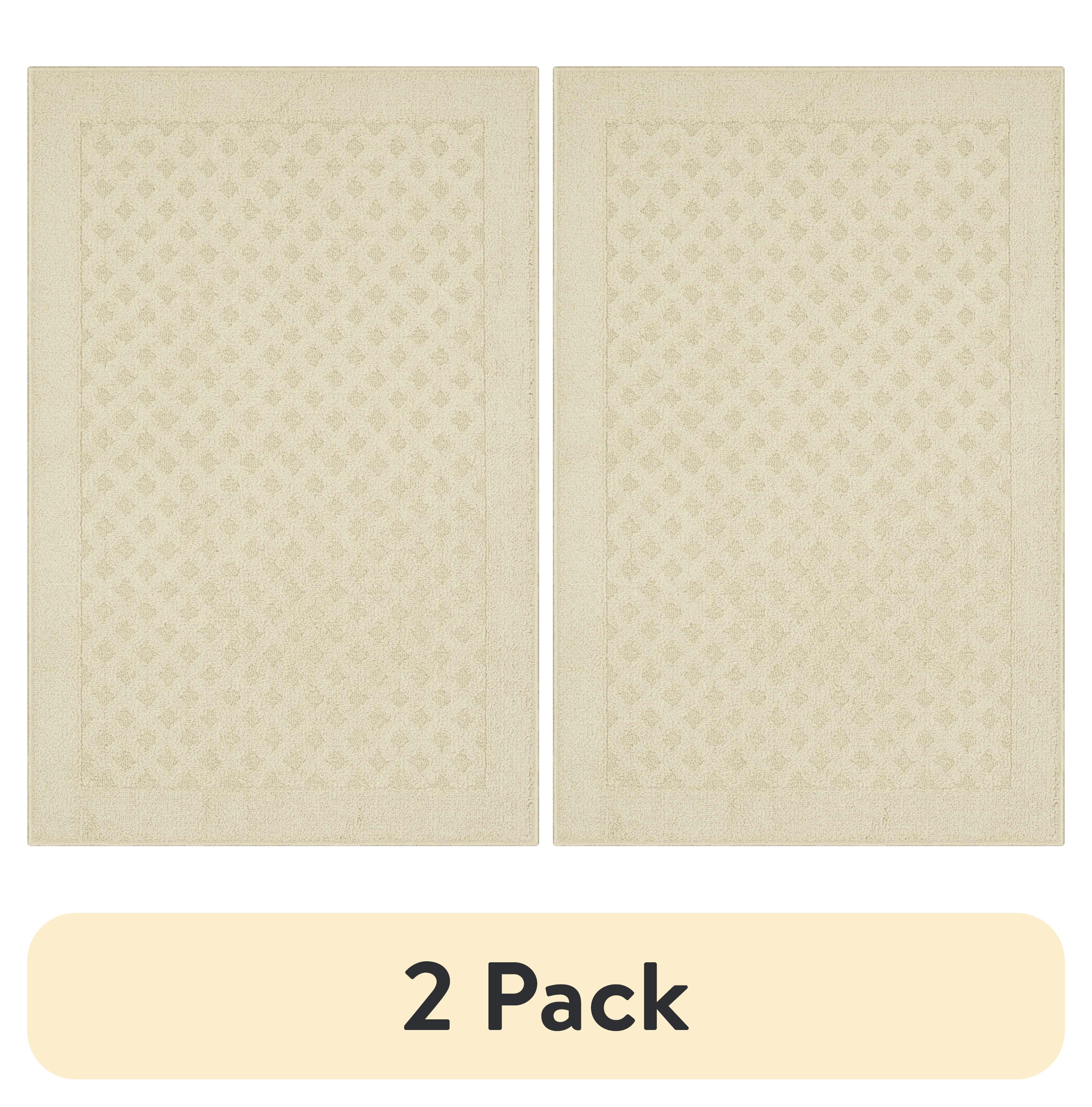 (2 pack) Mainstays Dylan Solid Diamond Indoor Accent Rug, Beige, Skid ...