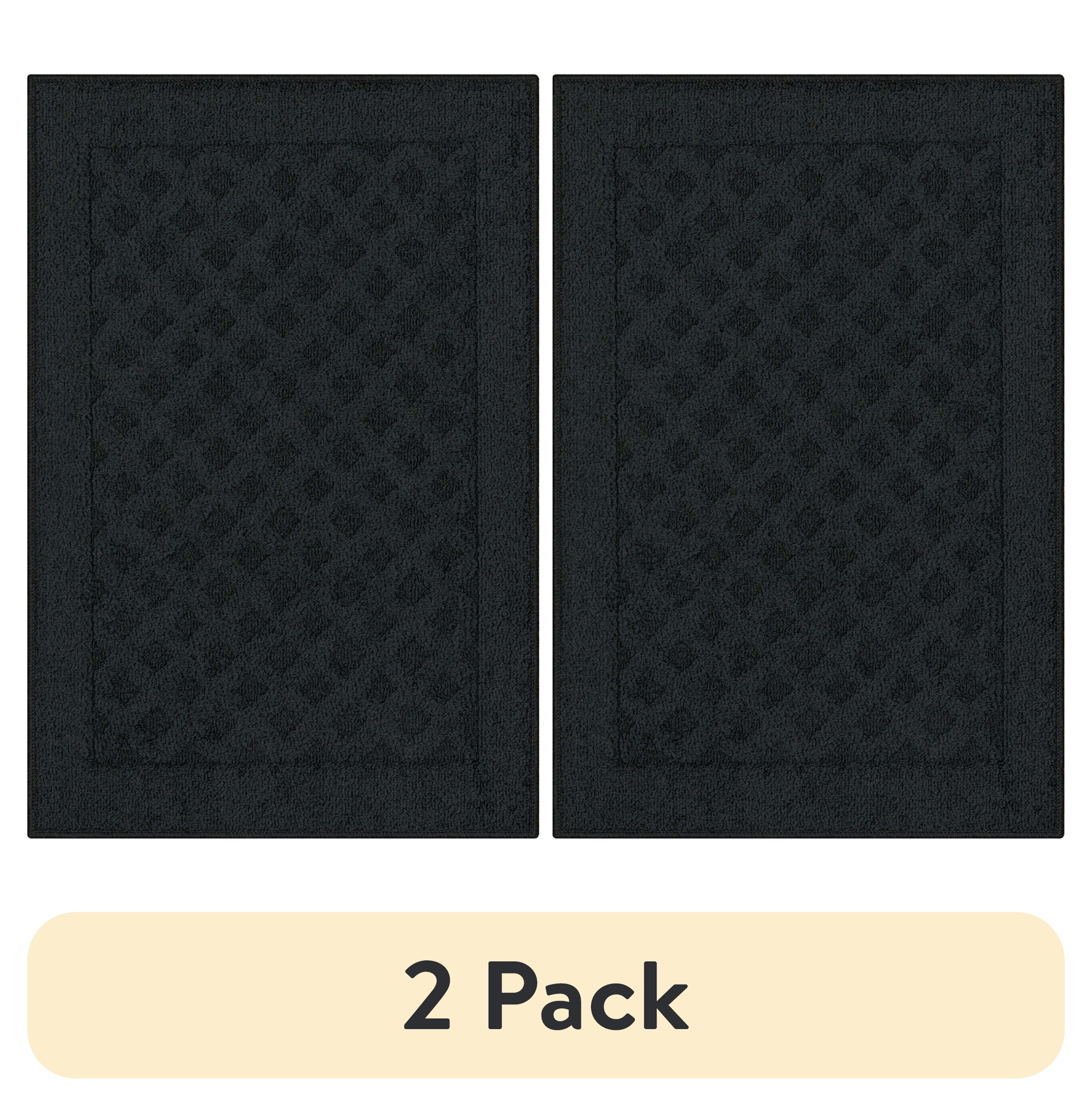 Mainstays Dylan Solid Diamond Black Accent Rug - Walmart.com