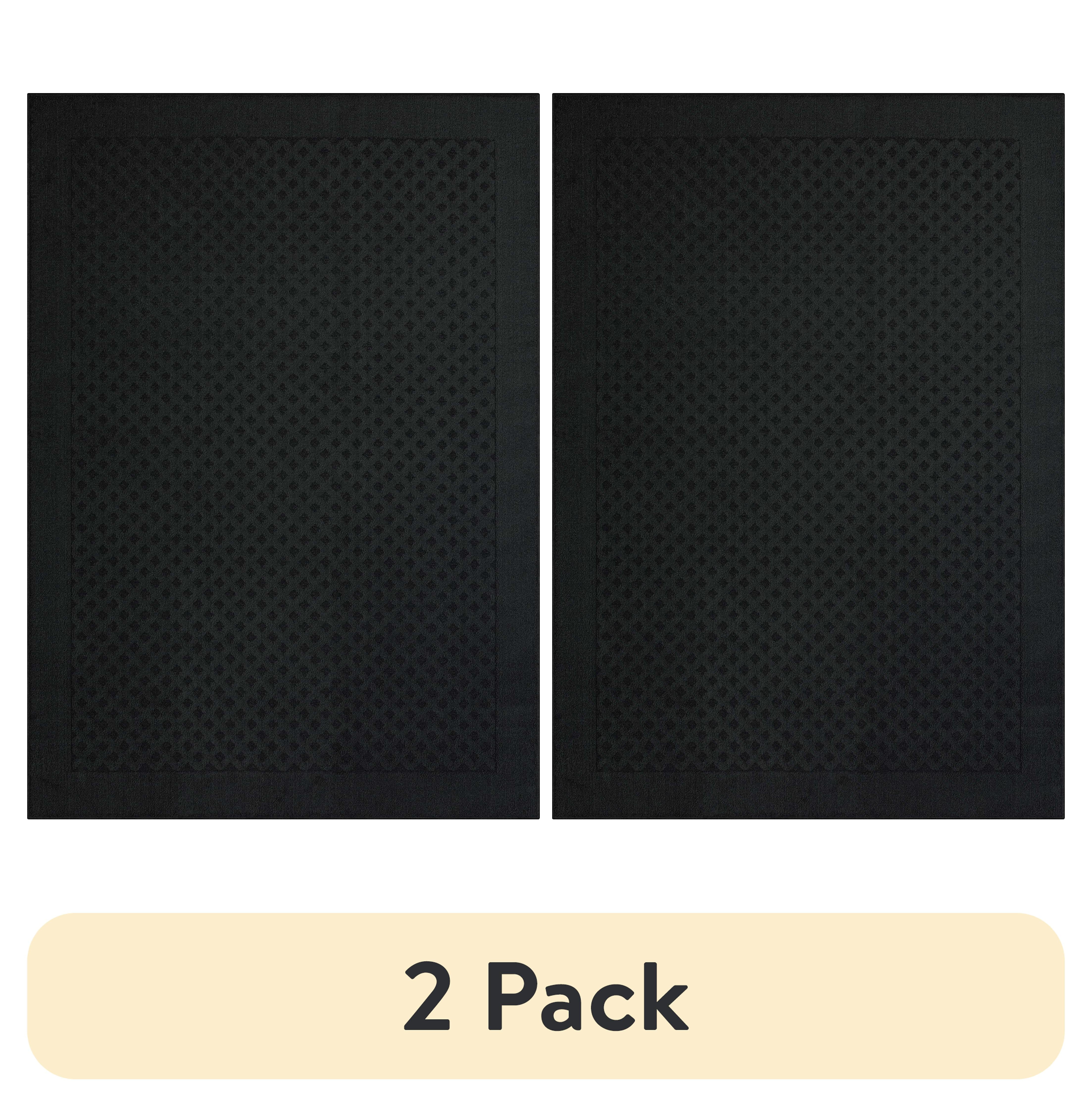 (2 pack) Mainstays Dylan Solid Diamond Olefin Black Indoor Area Rug, 5 ...