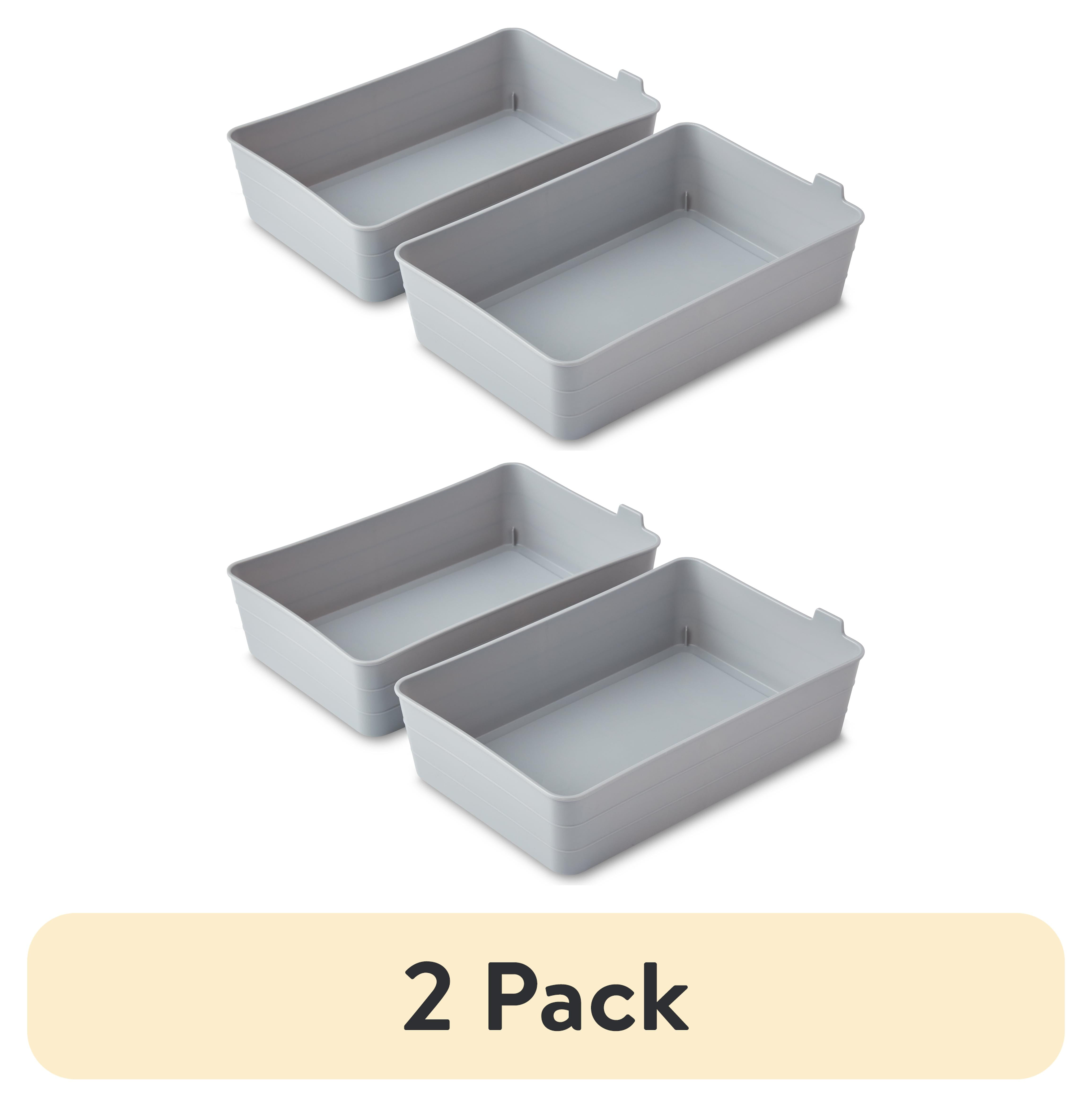 Mainstays Flexible Drawer Storage Organizers Gray 2 Pack for Household ...