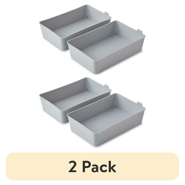 Mainstays Flexible Drawer Storage Organizers Gray 2 Pack for Household ...