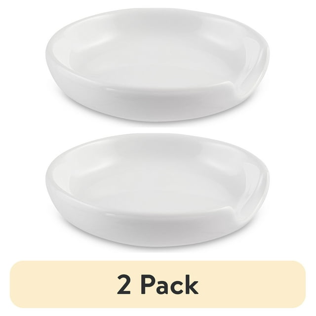 (2 pack) Mainstays Glazed Stoneware Spoon Rest, White - Walmart.com