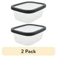 Mainstays Gray Plastic Food Storage Containers 4.6 Cup, 2 Pack ...
