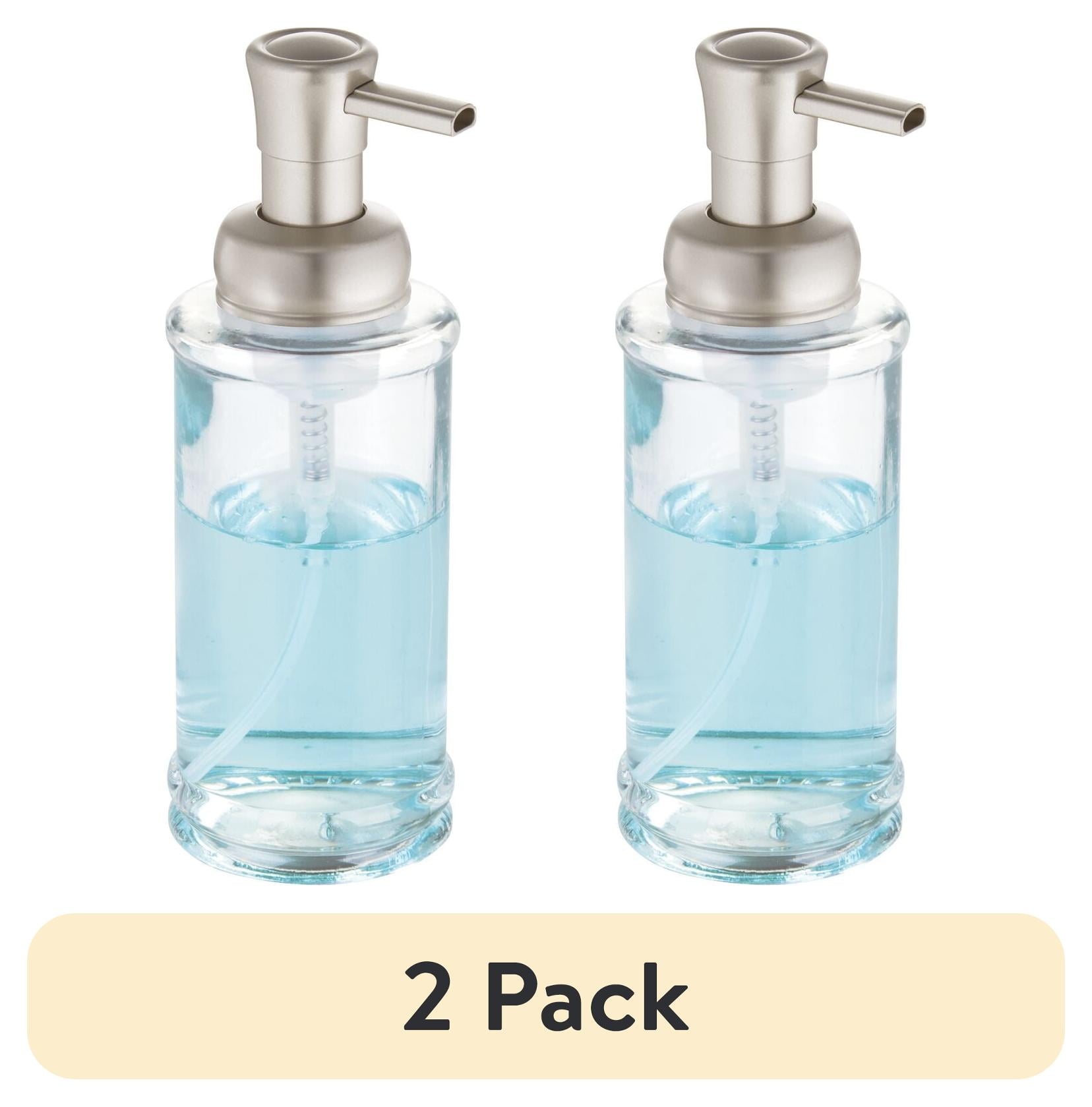(2 pack) Mainstays Hamilton Glass Foaming Soap Pump Dispenser, 12 oz ...