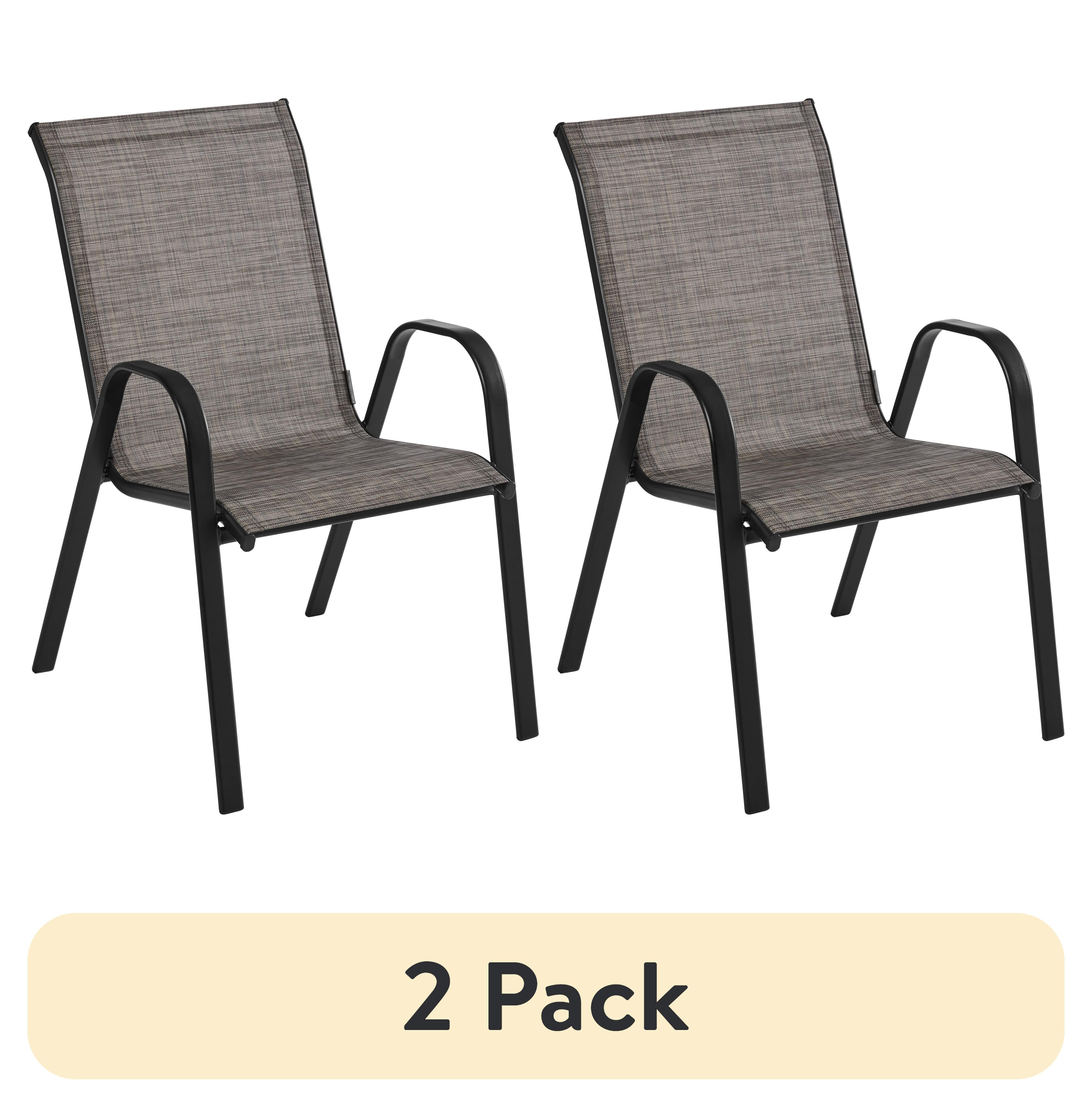 (2 pack) Mainstays Heritage Park Steel Outdoor Patio Armchair, Gray ...