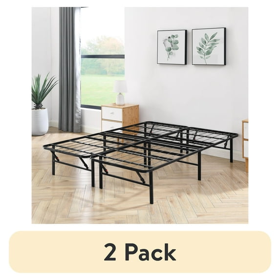 (2 pack) Mainstays King 14" High Profile Foldable Steel Platform Bed ...