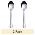 (2 pack) Mainstays Lace Stainless Steel Silver Adult Dinner Spoon, 4 ...