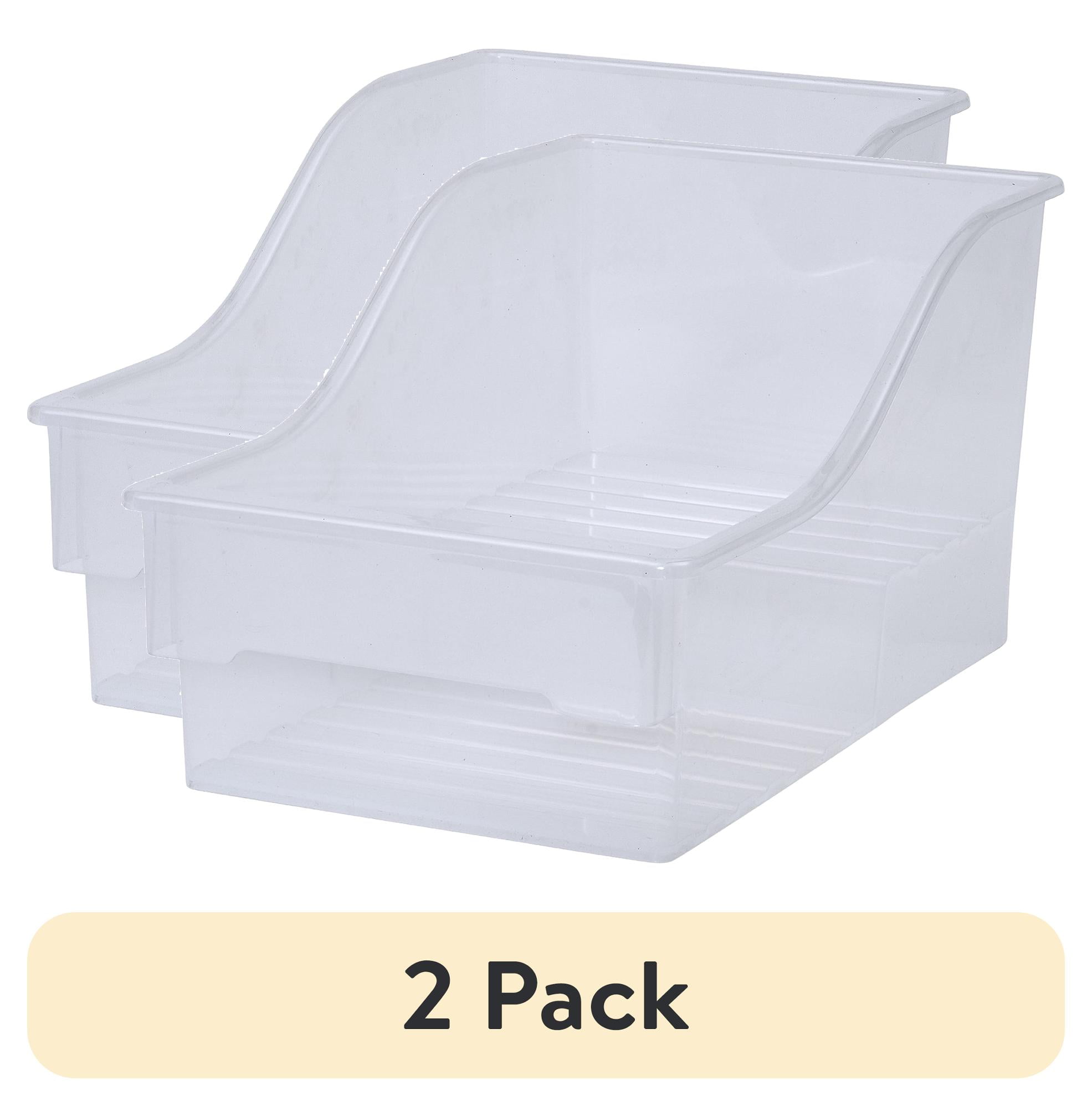 (2 pack) Mainstays Large Clear Plastic Storage Bin for the Kitchen ...
