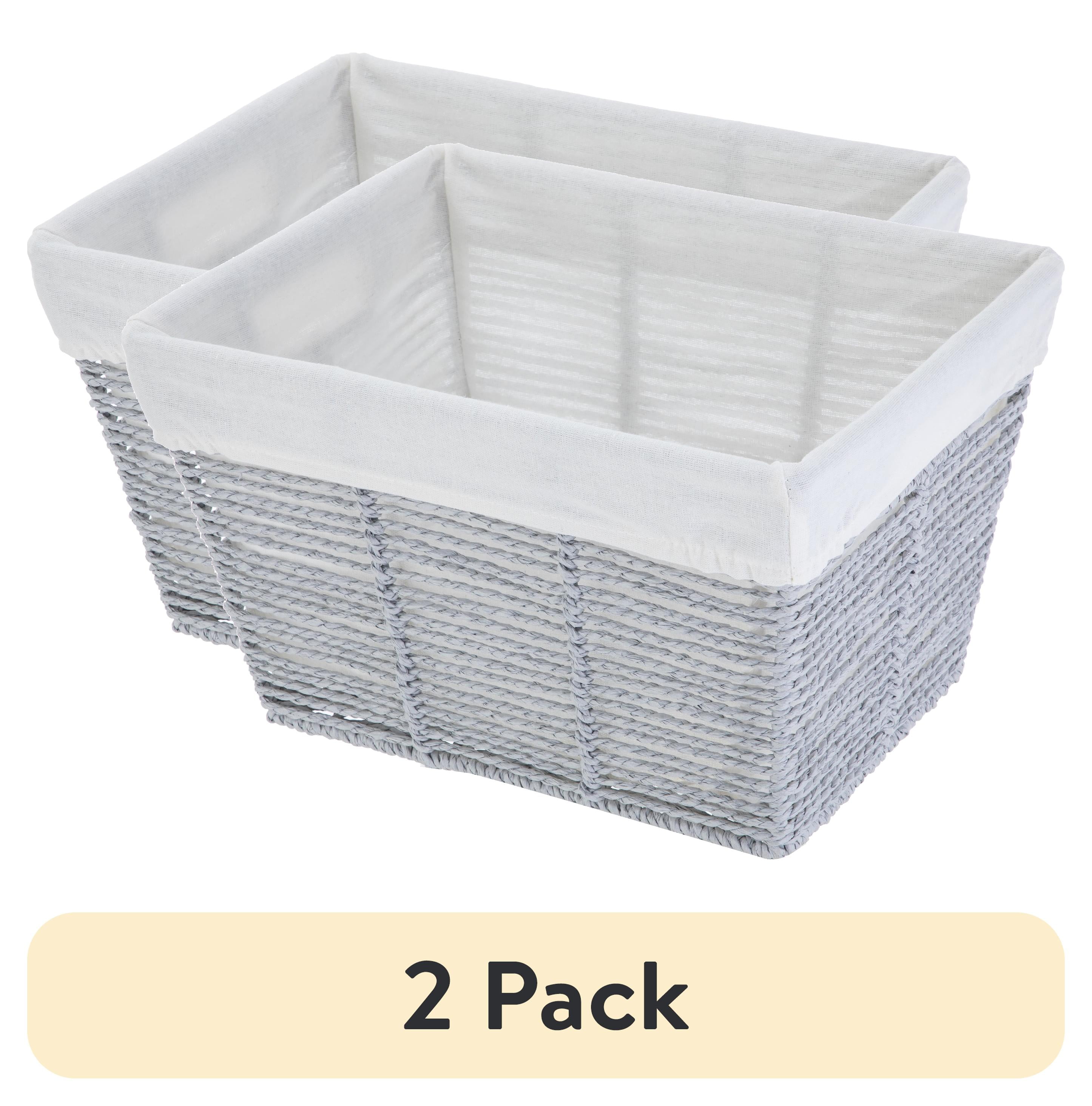 (2 pack) Mainstays Large Grey Twisted Paper Rope Decorative Storage ...