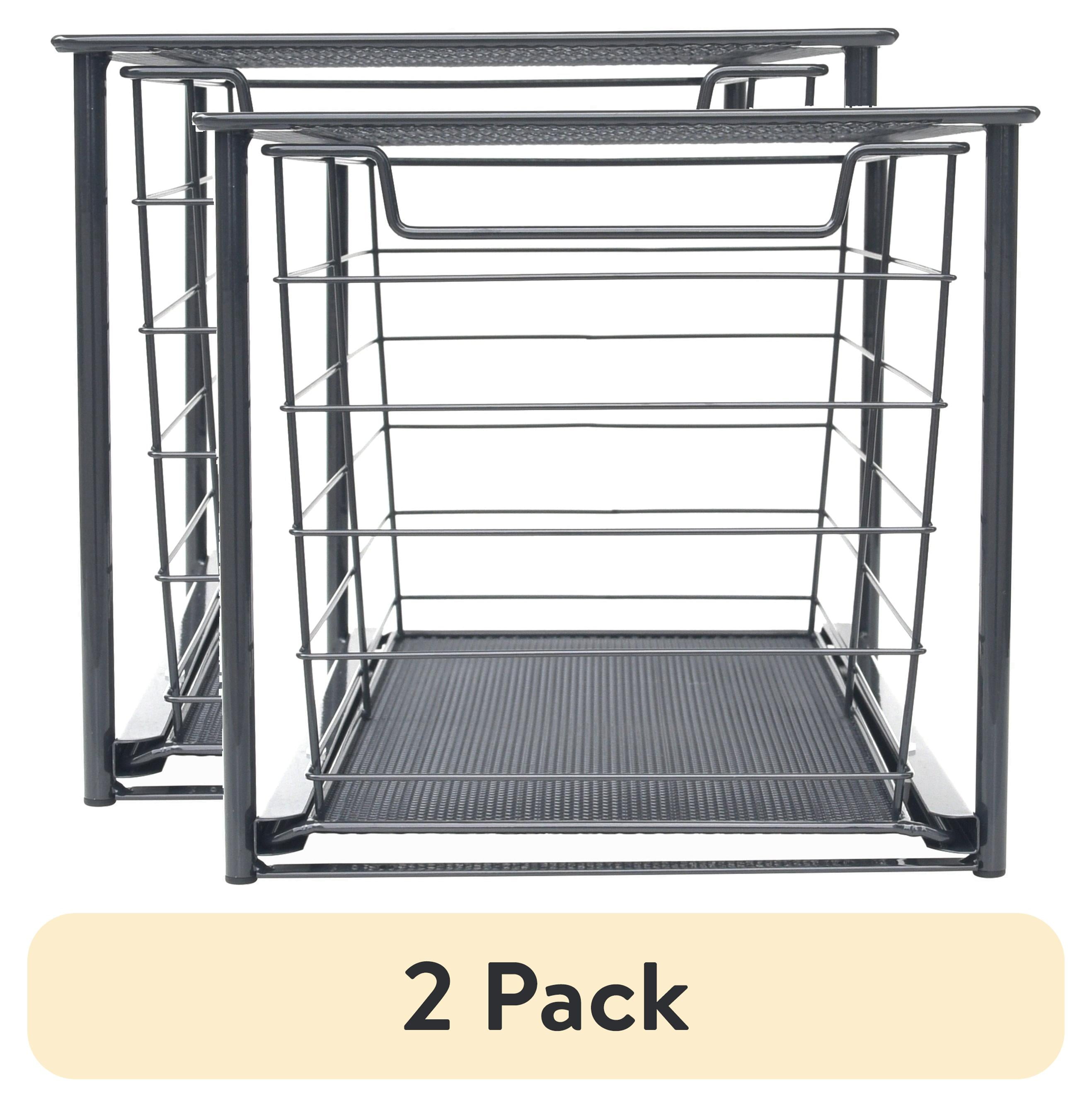 (2 pack) Mainstays Large Stackable Slide-Out Drawer Organizer, Matte ...