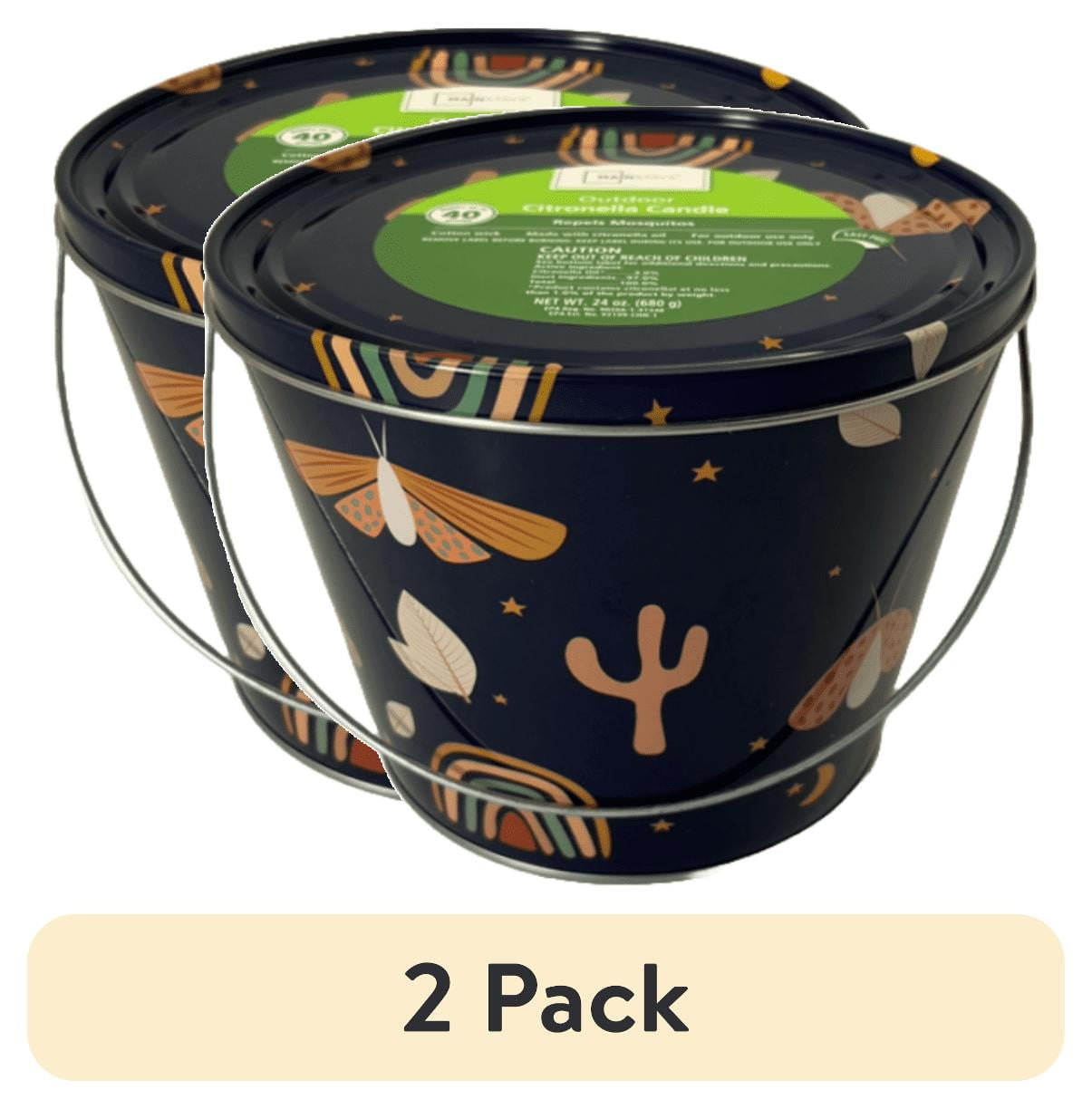 (2 pack) Mainstays Outdoor Citronella Candle - 24oz Metal Bucket ...