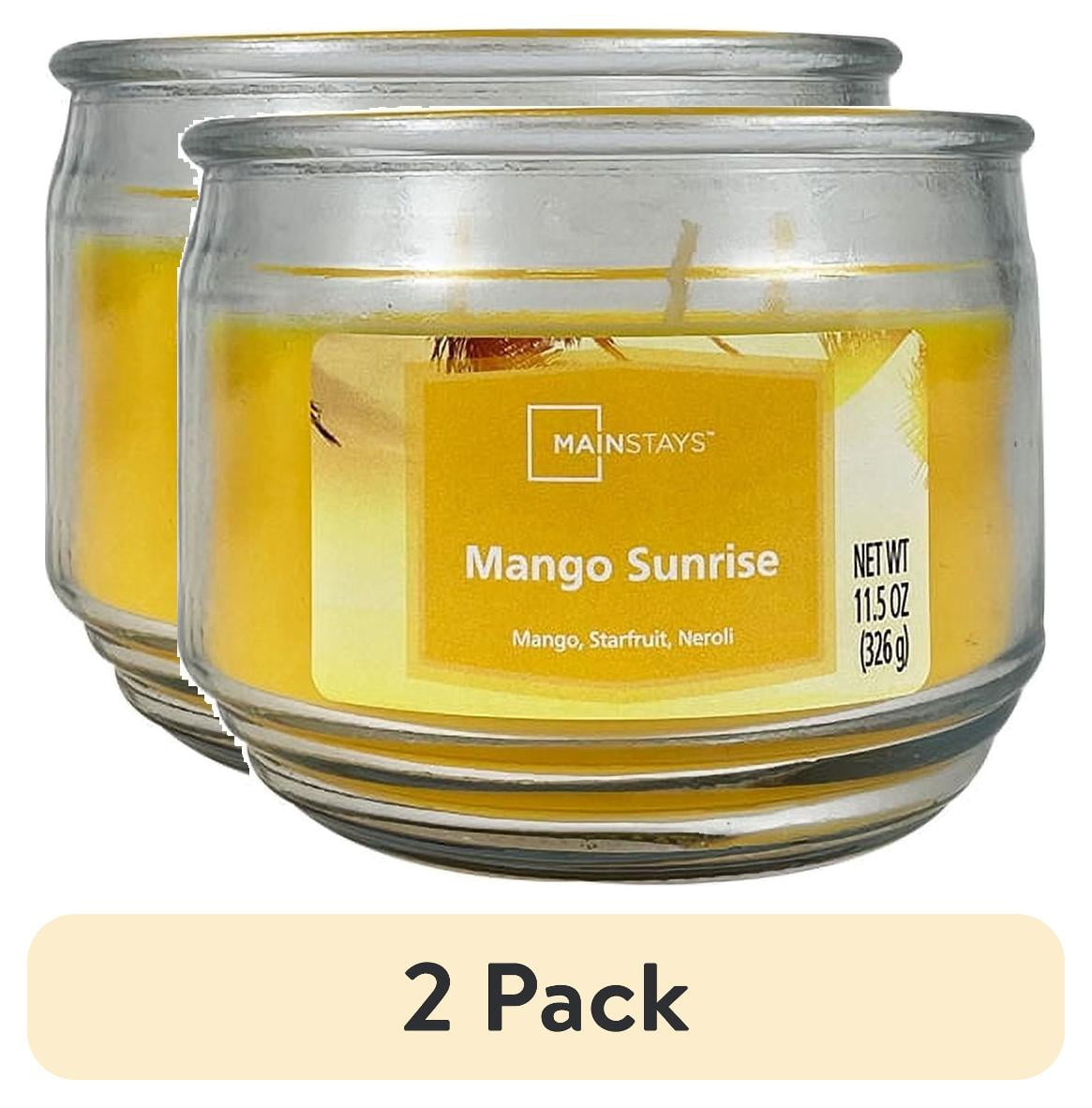 (2 pack) Mainstays Mango Sunrise Scented 3-Wick Glass Jar Candle, 11.5 ...
