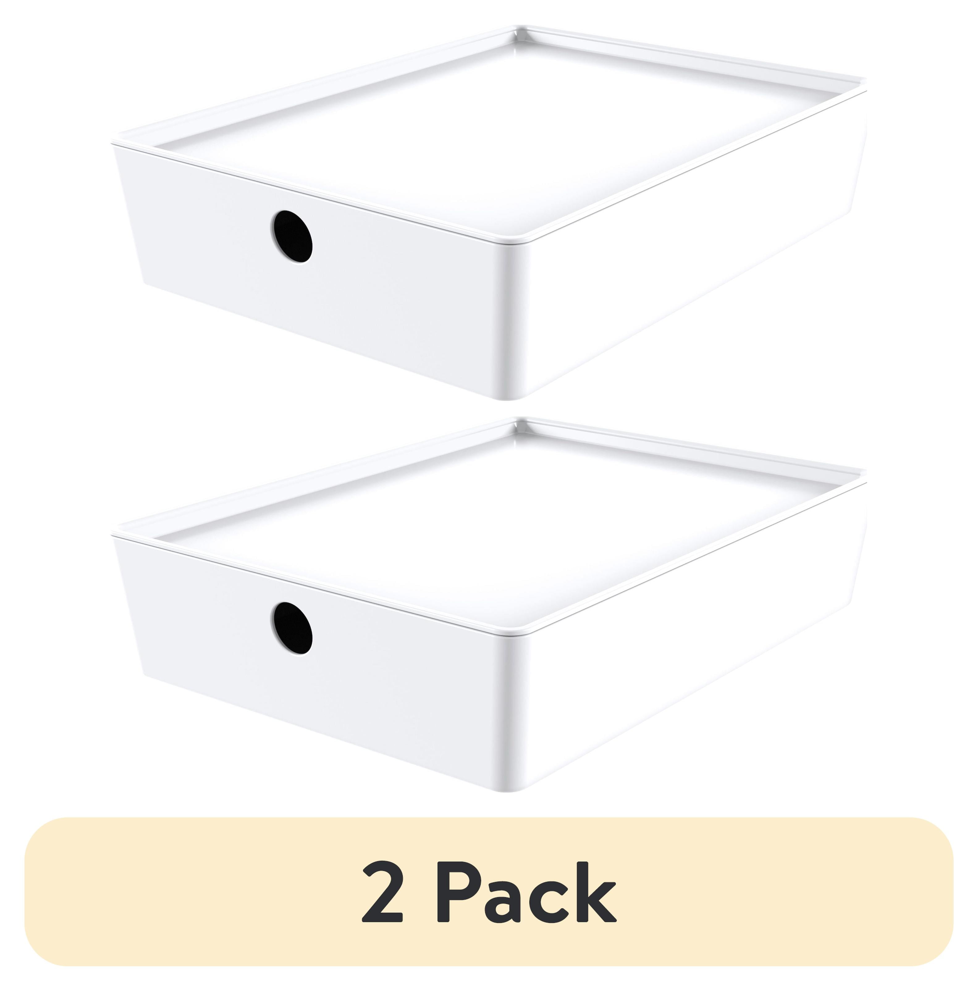 (2 pack) Mainstays Medium Arctic White Handles Lidded Storage - Walmart.com