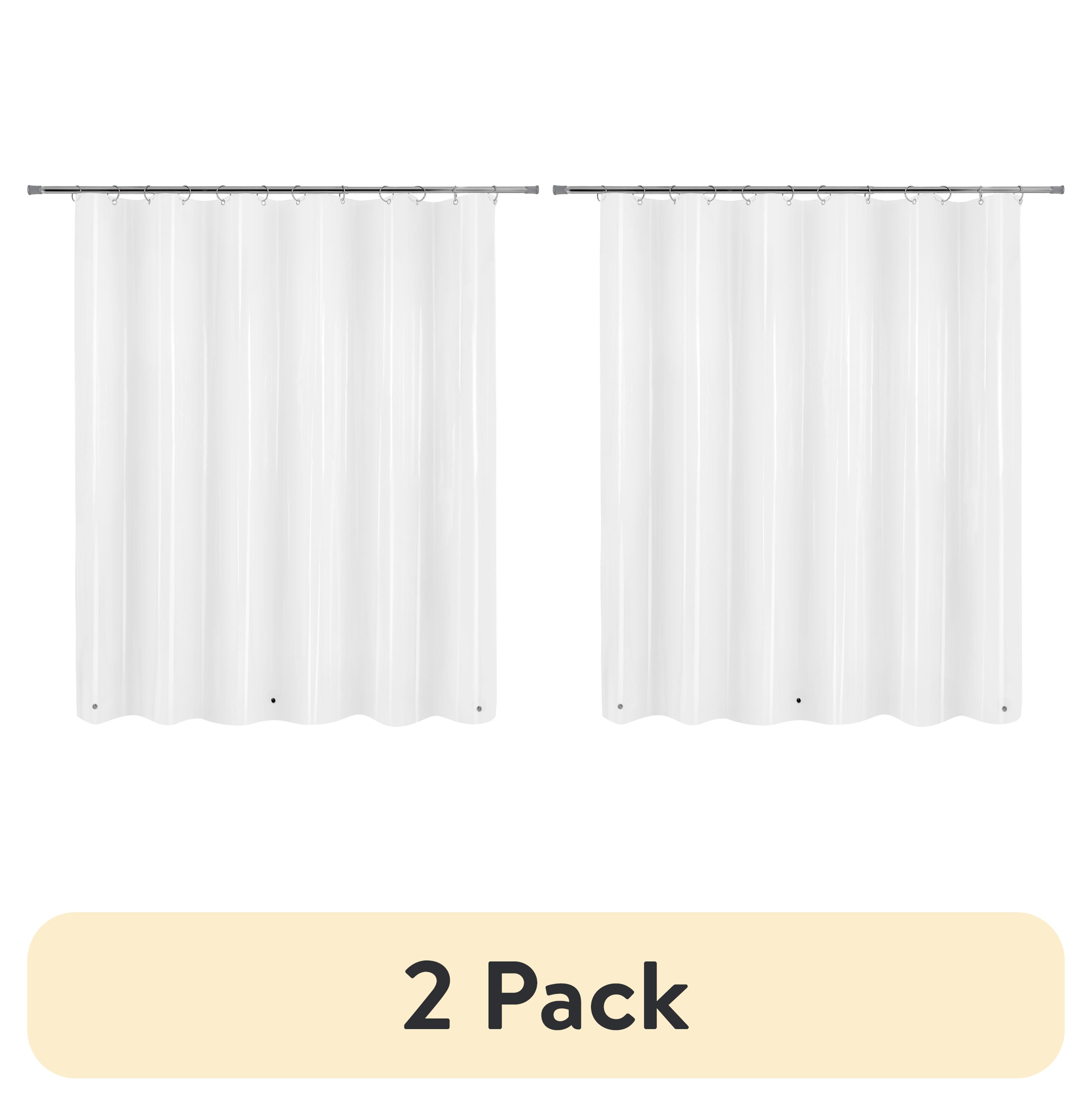 (2 pack) Mainstays Medium Weight PEVA Shower Liner, 70" x 71" - Clear ...