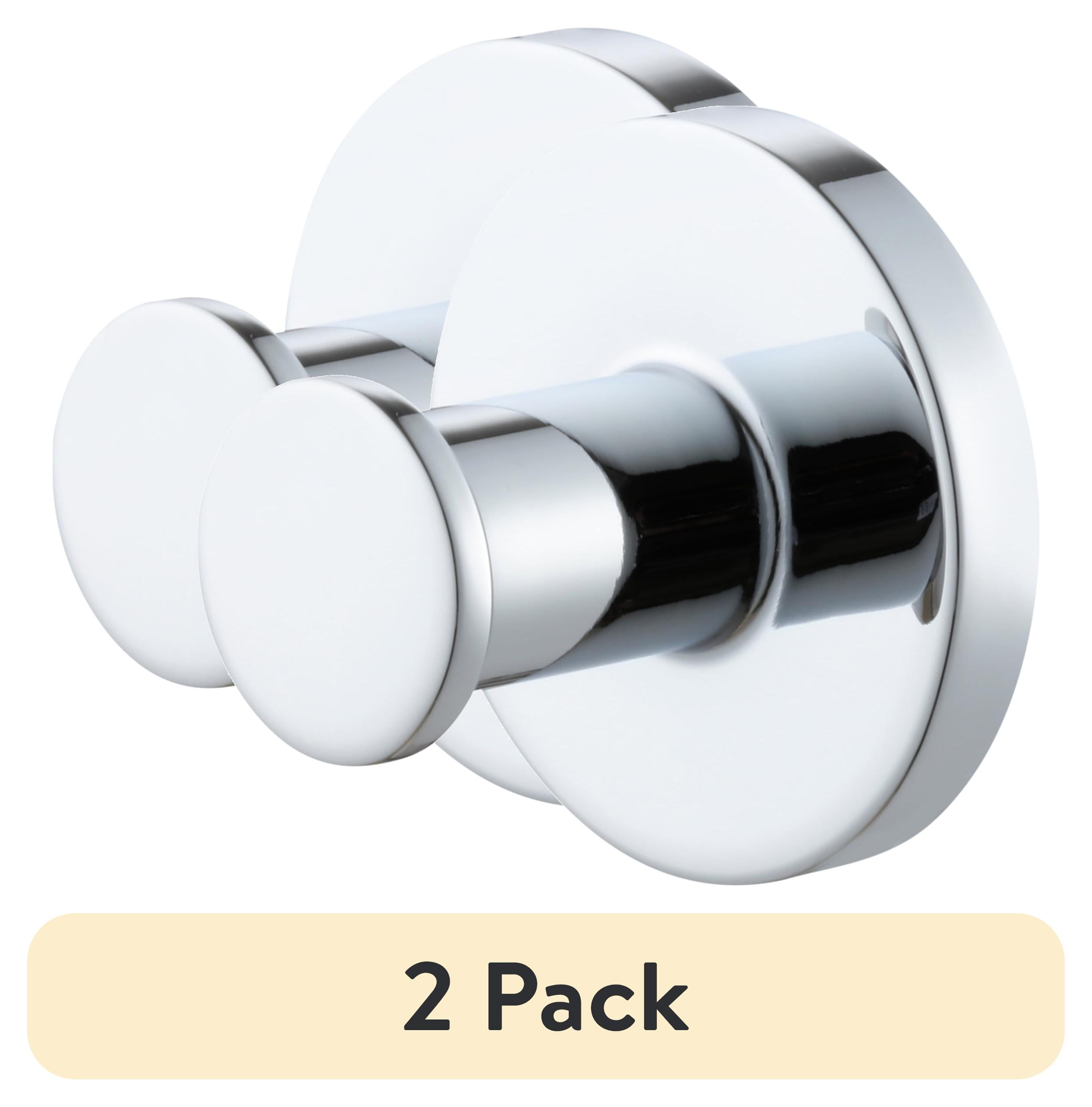 (2 pack) Mainstays Modern Round Robe Hook in Chrome, 2 Pack - Walmart.com
