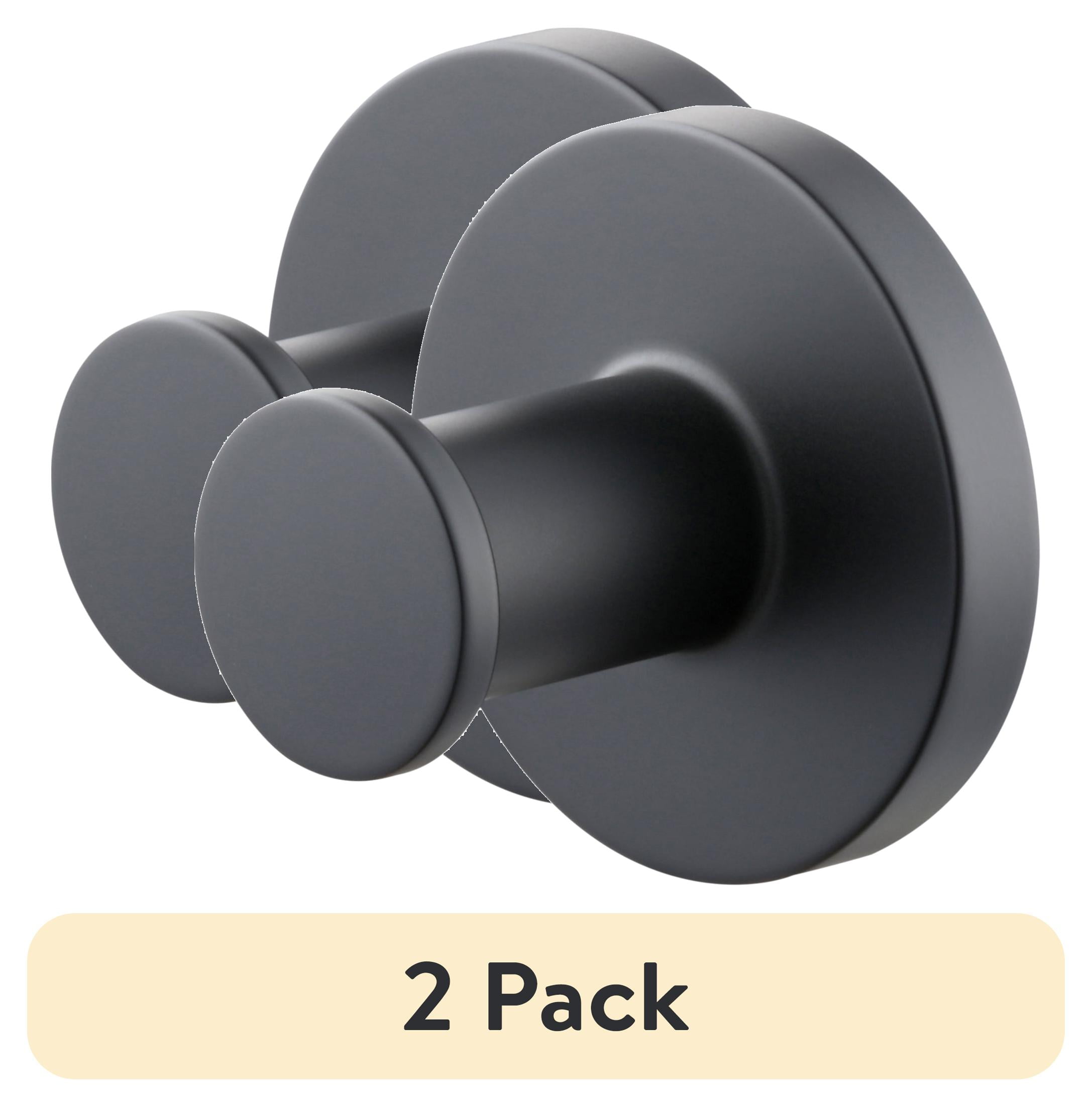 (2 pack) Mainstays Modern Round Robe Hook in Matte Black, 2 Pack ...