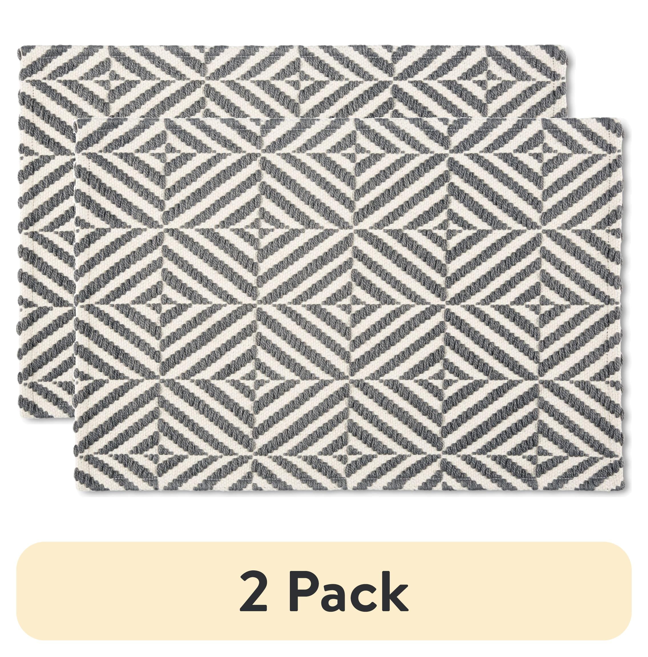 (2 pack) Mainstays Montana Woven Fabric Indoor Mat, 18" x 27", Grey ...