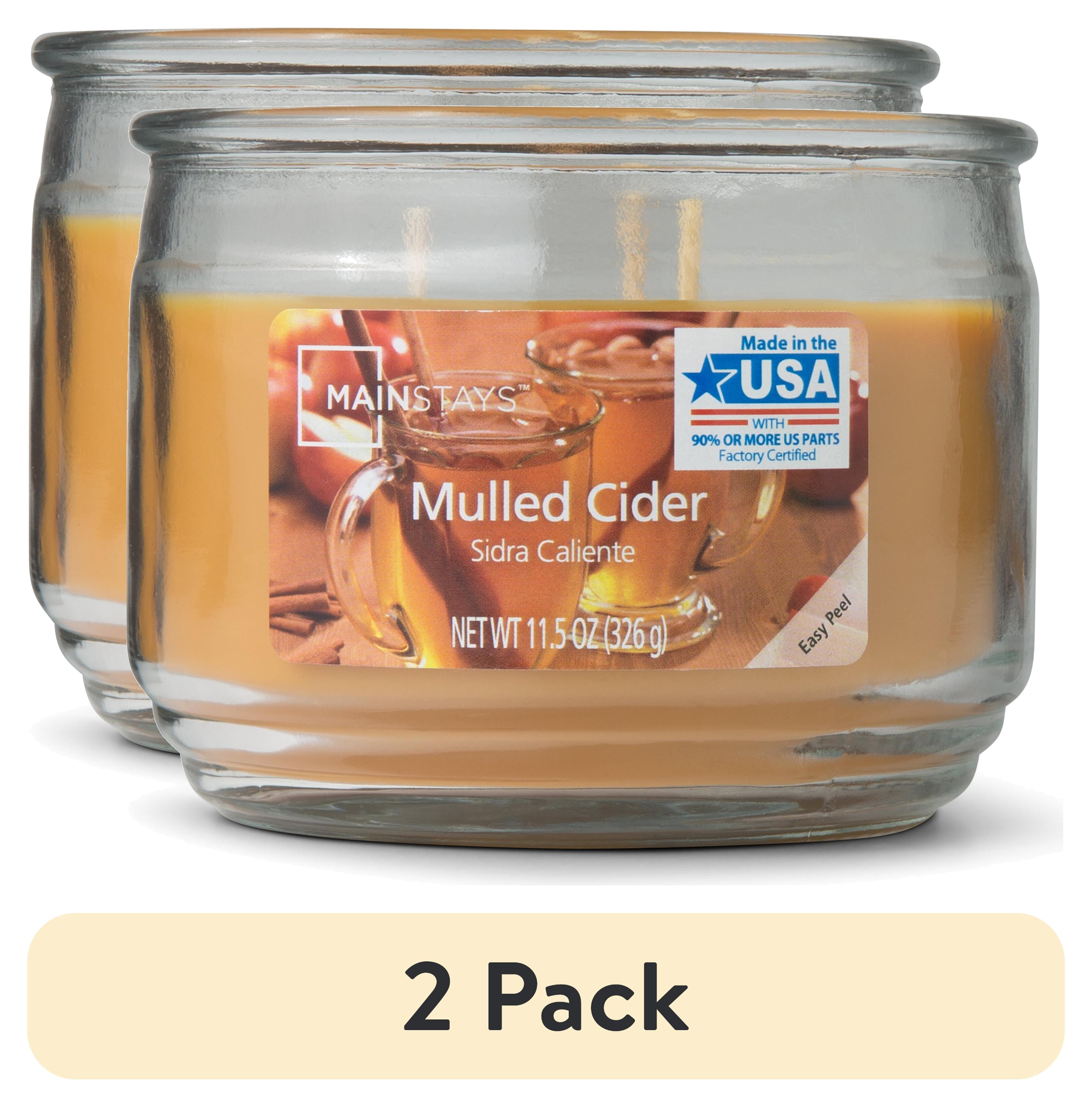 Mainstays Mulled Cider Scented 3-Wick Glass Jar Candle 11.5 oz Spice ...