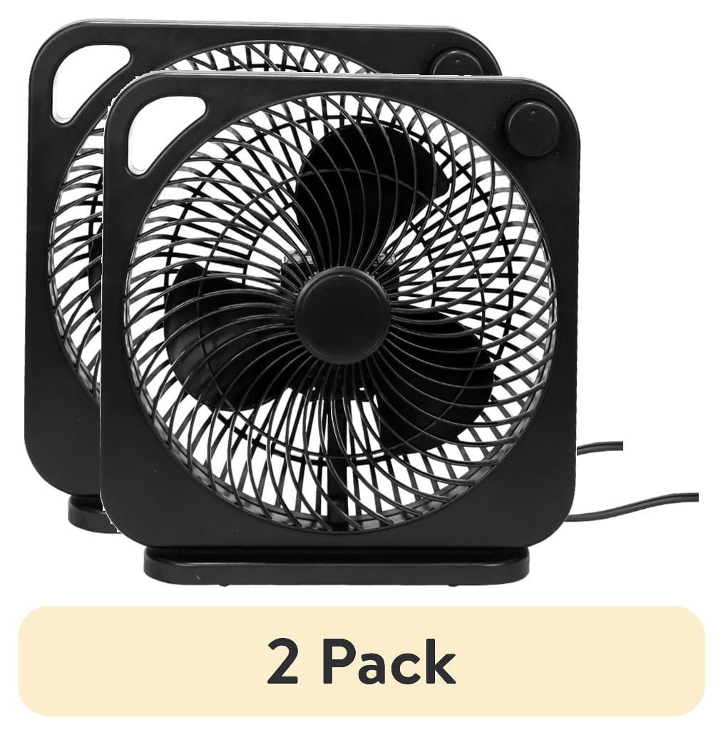 (2 pack) Mainstays 9-inch Box Indoor Comfort Personal AC Electric Fan ...