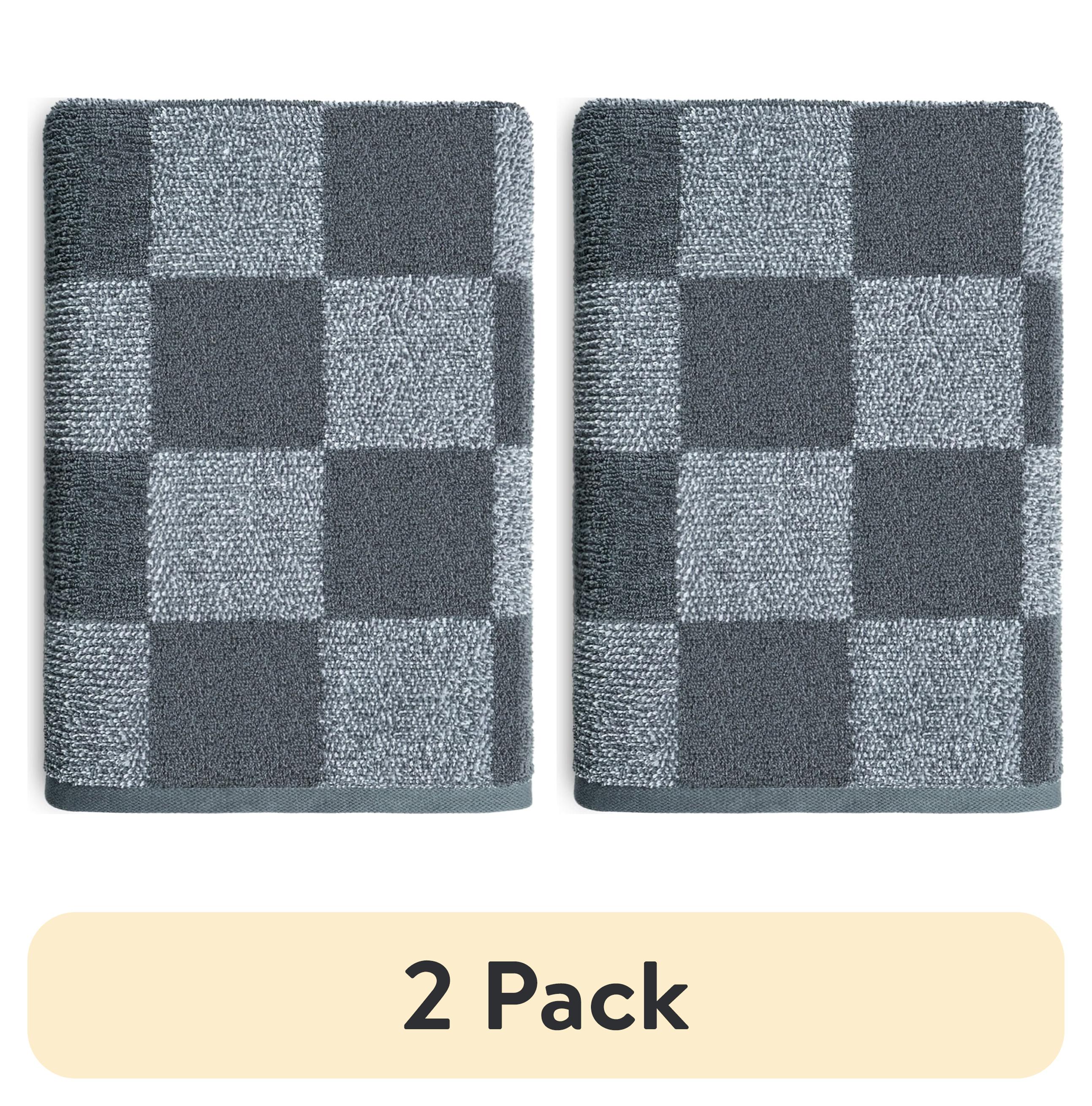 (2 pack) Mainstays Performance Checkered Bath Towel, 54" x 30 ...