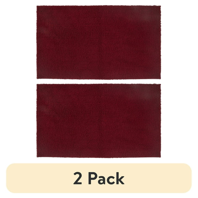 (2 pack) Mainstays Performance Recycled Polyester Bath Rug, Luscious ...