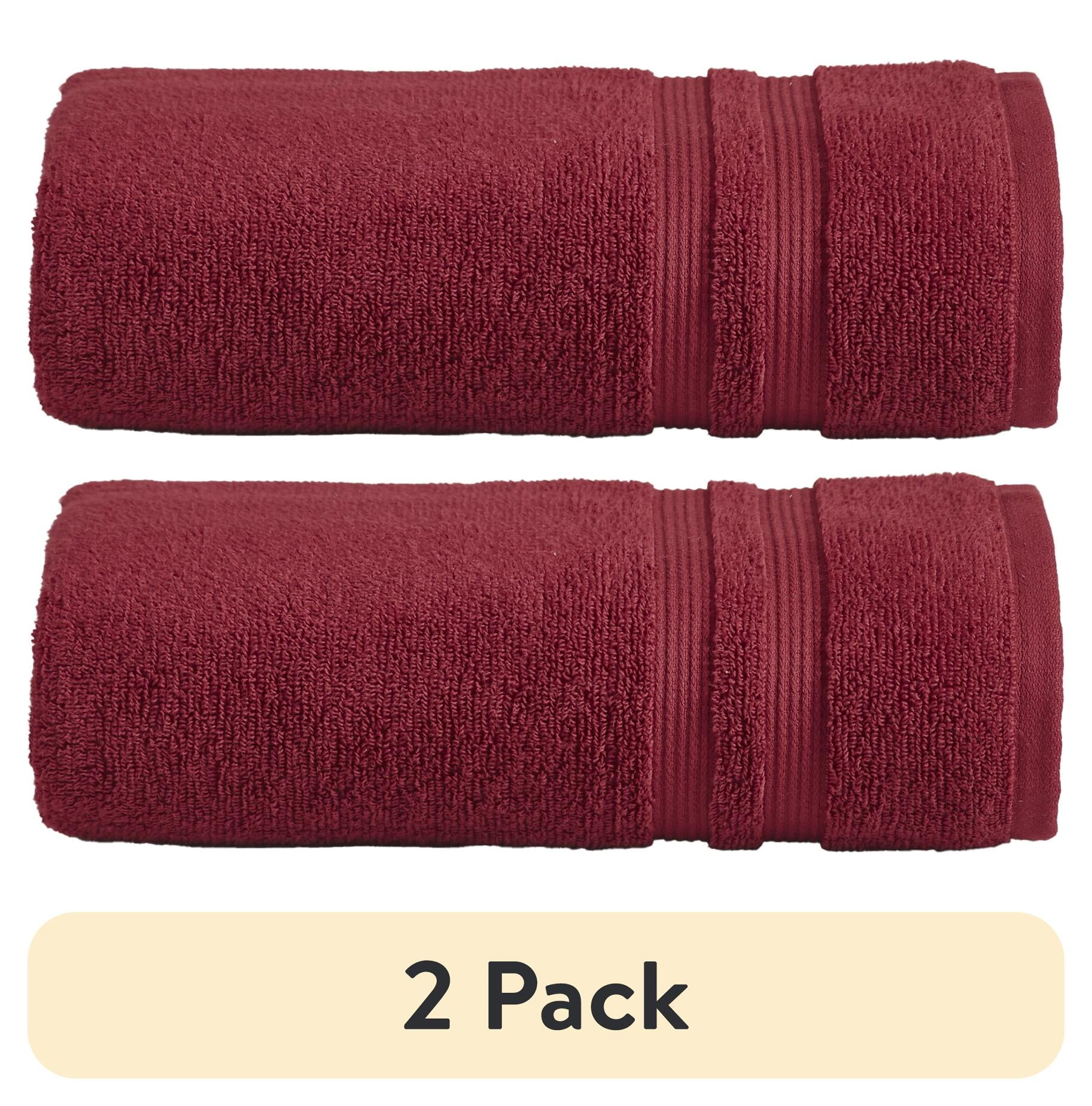 (2 pack) Mainstays Performance Solid Hand Towel, 26" x 16", Red Sedona ...