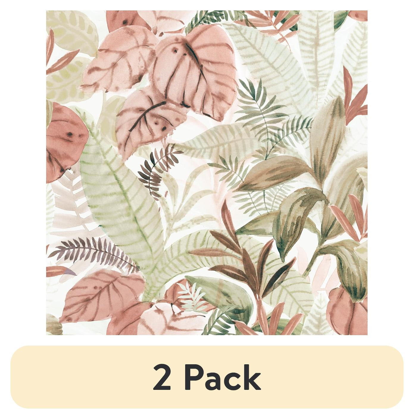 (2 pack) Mainstays Pink Tropical Palm, Peel and Stick Wallpaper 13.35 ...
