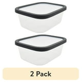 Mainstays Plastic Food Storage Container 8 Cup Gray 2 Pack Nestable ...