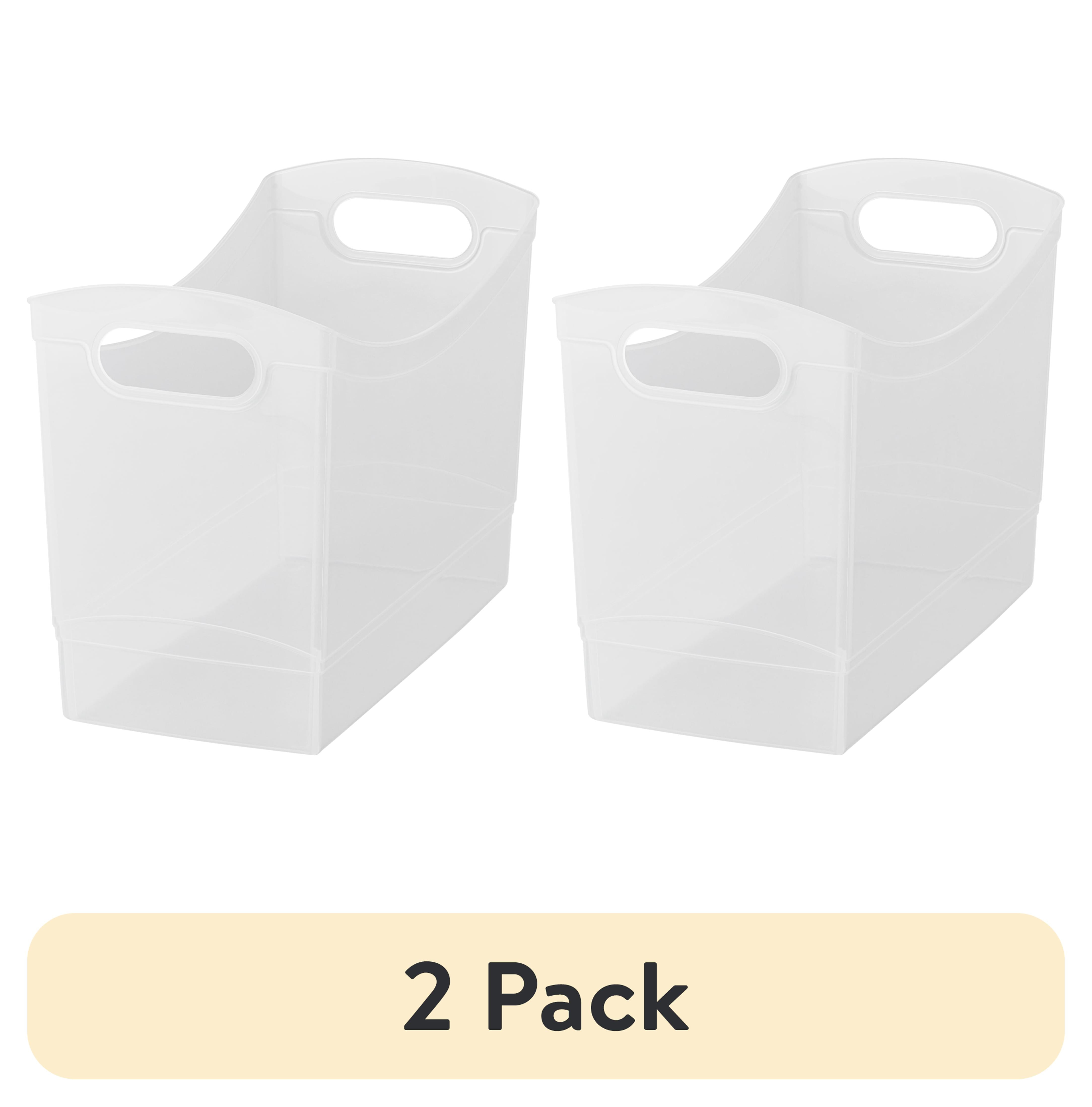 (2 pack) Mainstays Plastic Utility Storage Bin 12 Qt Narrow Rectangle ...