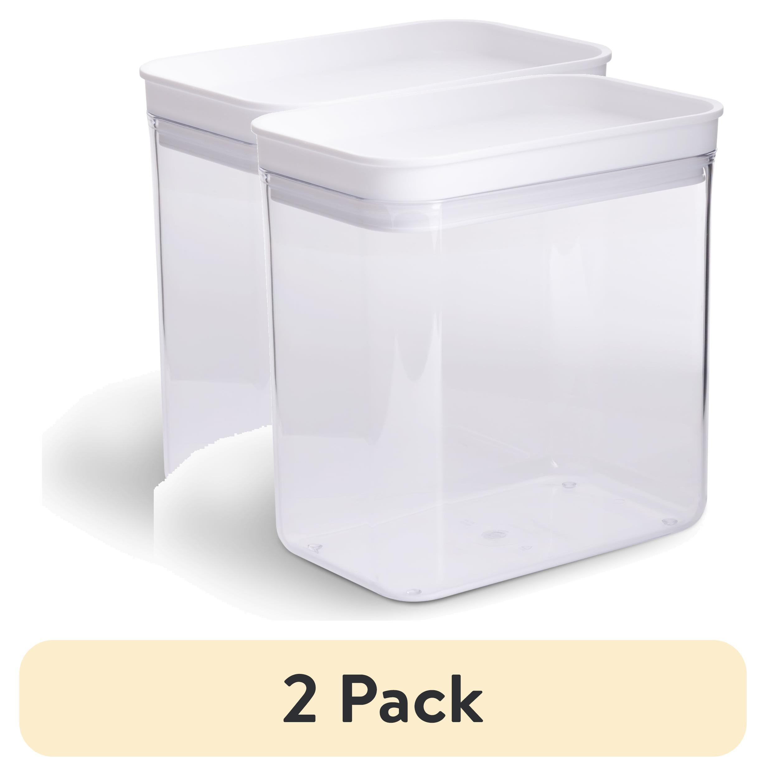 (2 pack) Mainstays Rectangular Plastic Food Storage Canister - Medium ...
