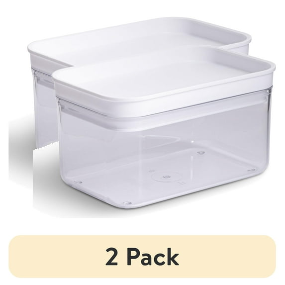 (2 pack) Mainstays Rectangular Plastic Food Storage Canister - Small ...