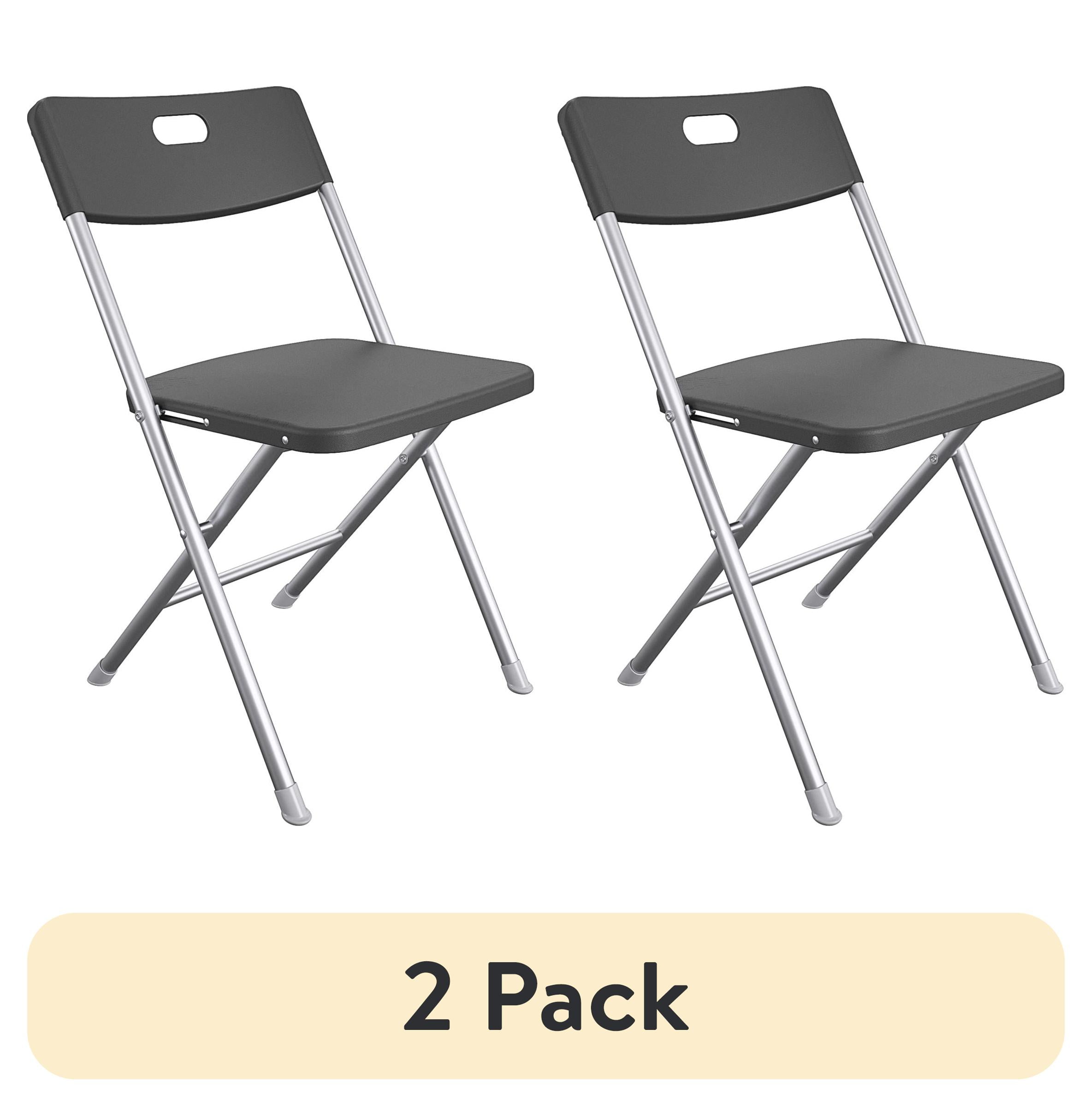 (2 pack) Mainstays Resin Seat & Back Folding Chair, Black - Walmart.com
