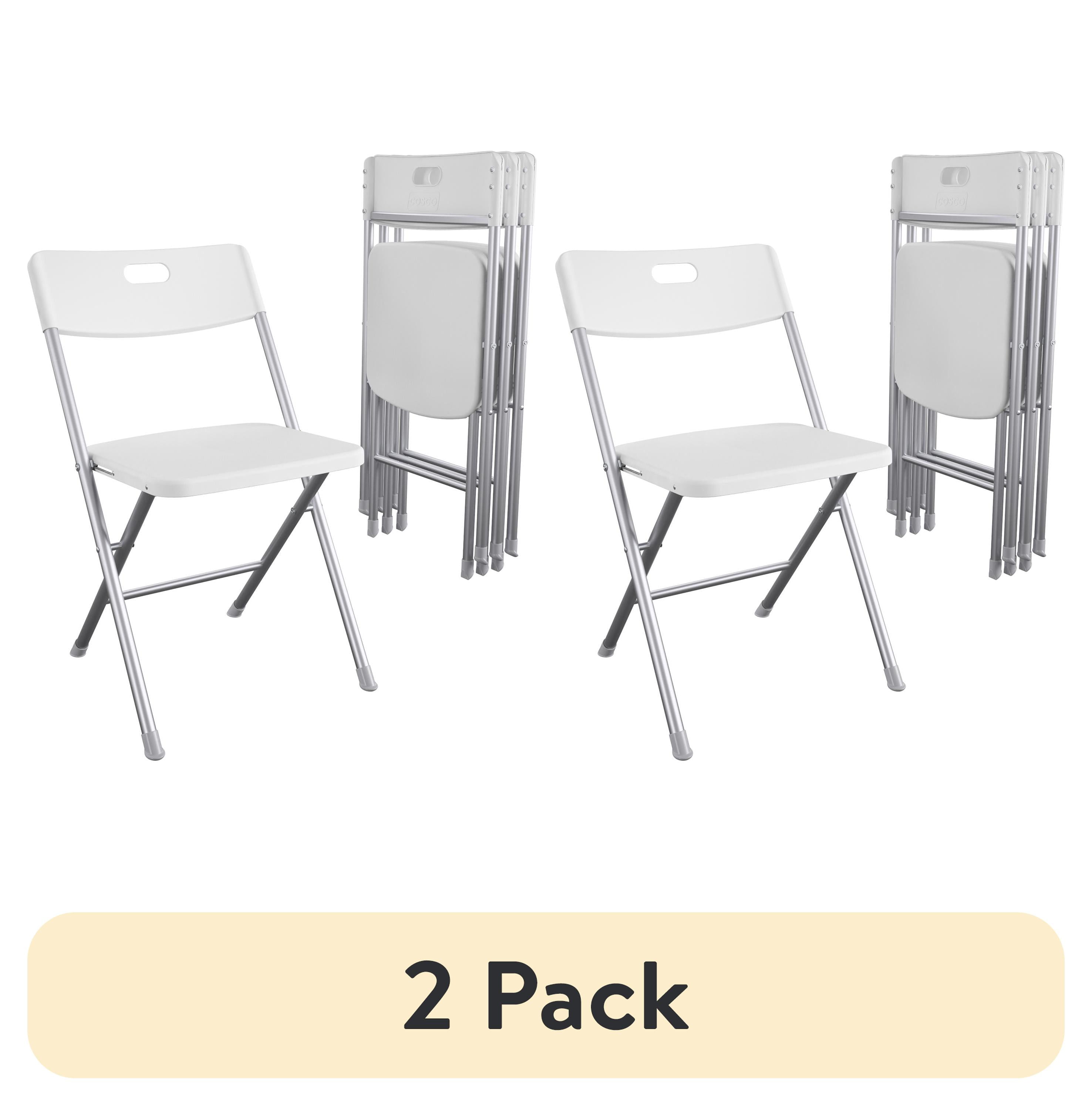 (2 pack) Mainstays Resin Seat & Back Folding Chair, White, 4-Pack ...