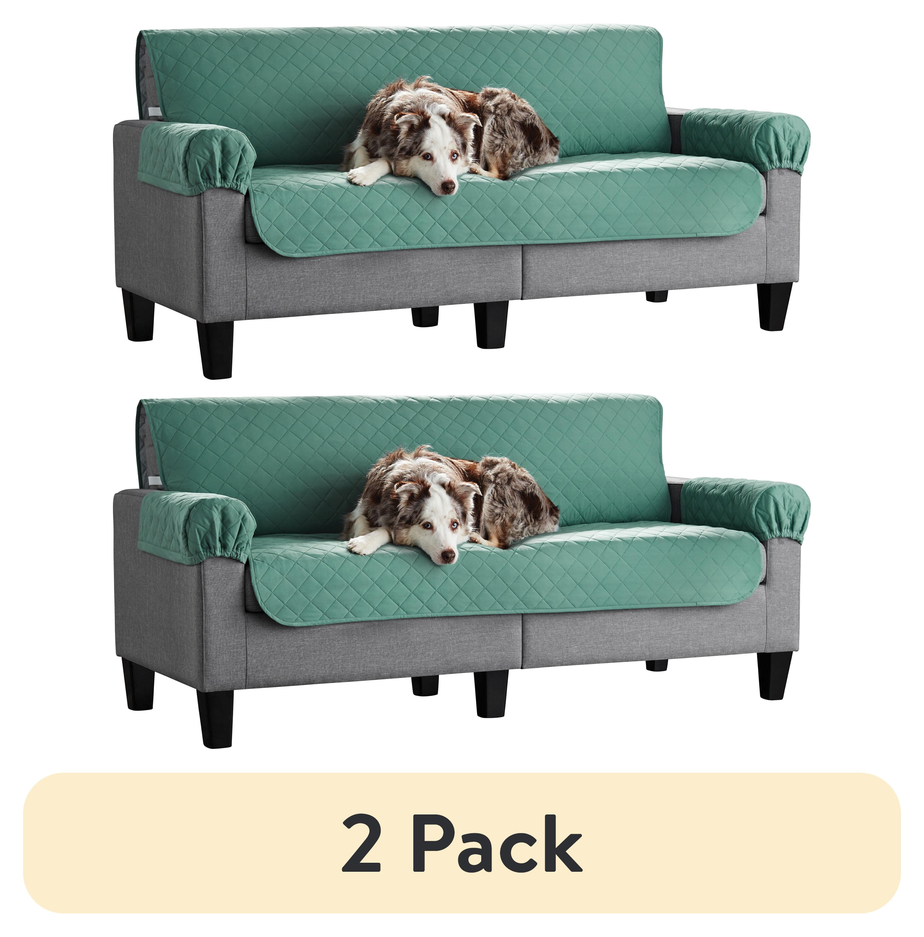 Free Shipping! Mainstays Reversible Quilted Sofa Cover 3-Piece Gray ...