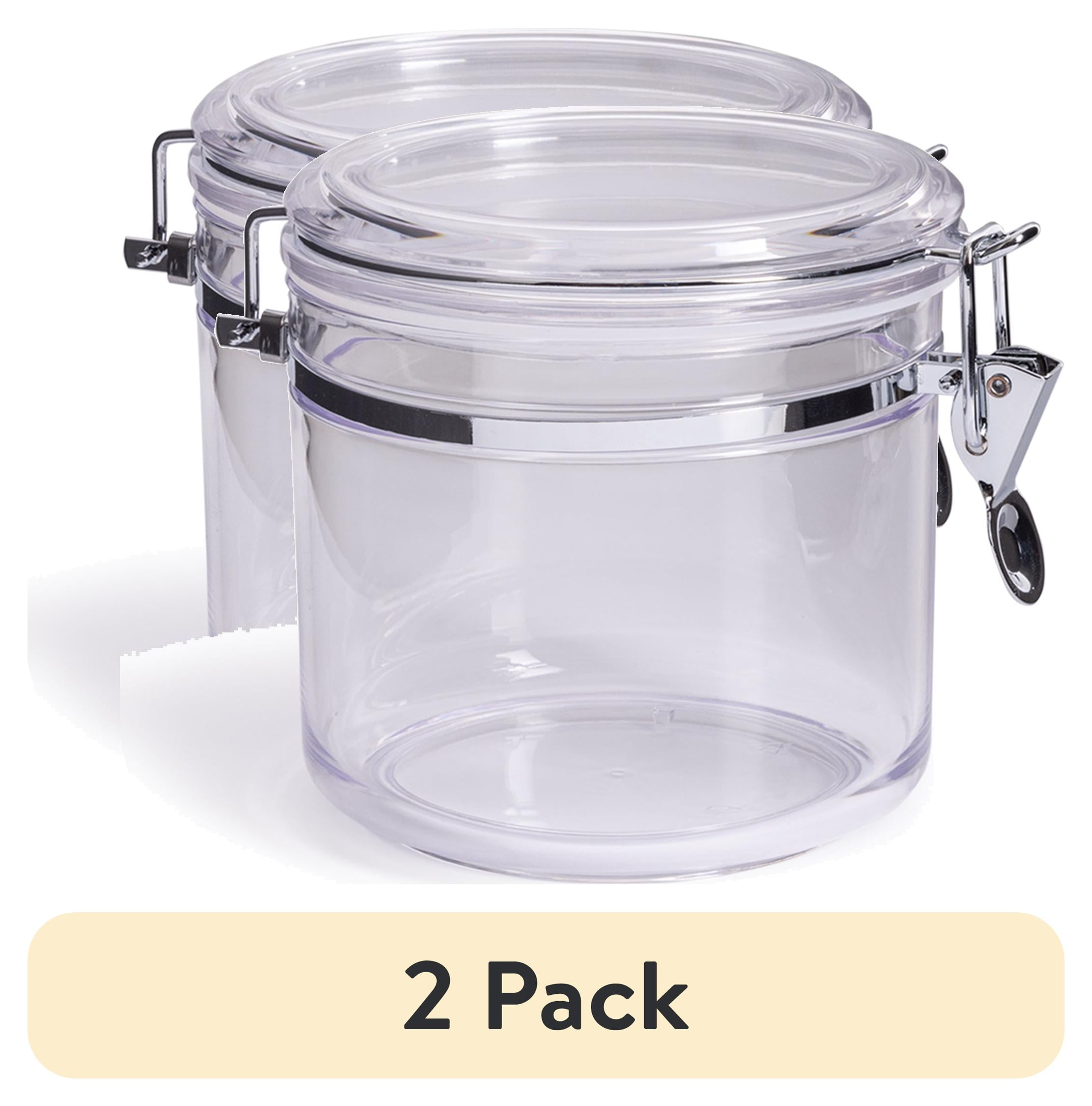 Round Plastic Food Storage Canister - Airtight Lid - Walmart.com