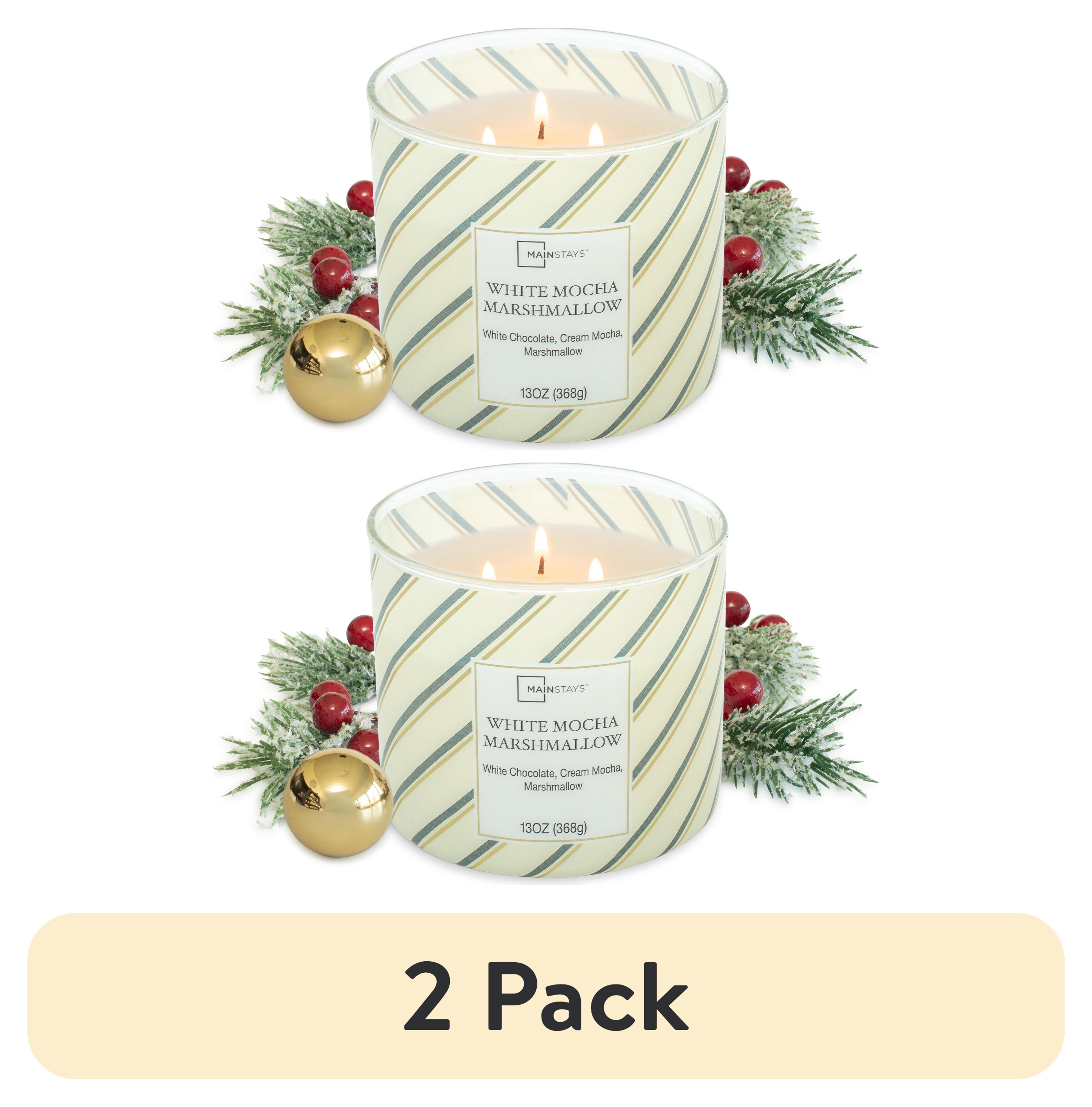 (2 pack) Mainstays Scented 3-Wick Jar Candle, White Mocha Marshmallow ...