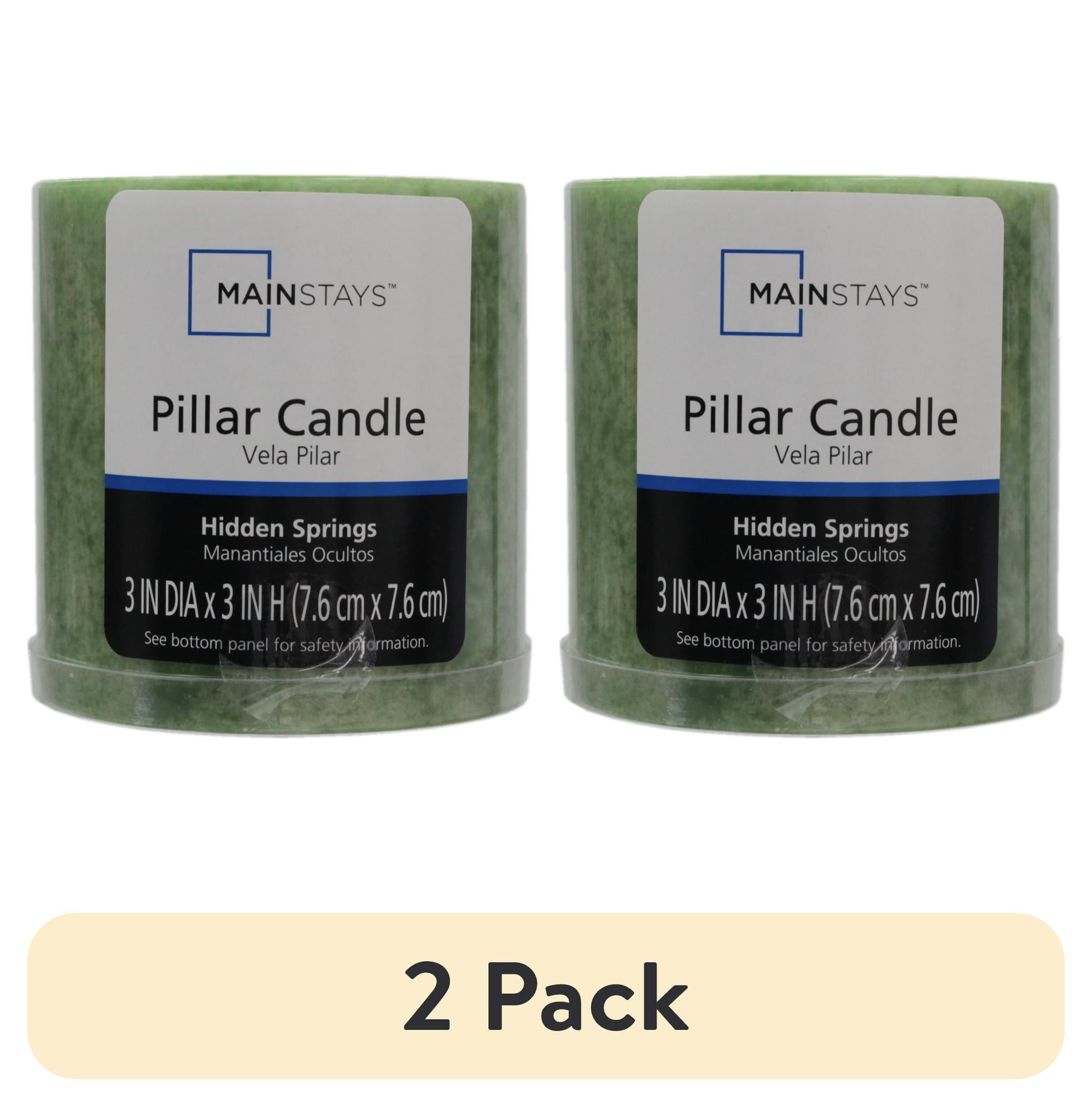 (2 pack) Mainstays Scented Mottled Pillar Candle, 3 x 3 inches, Green ...