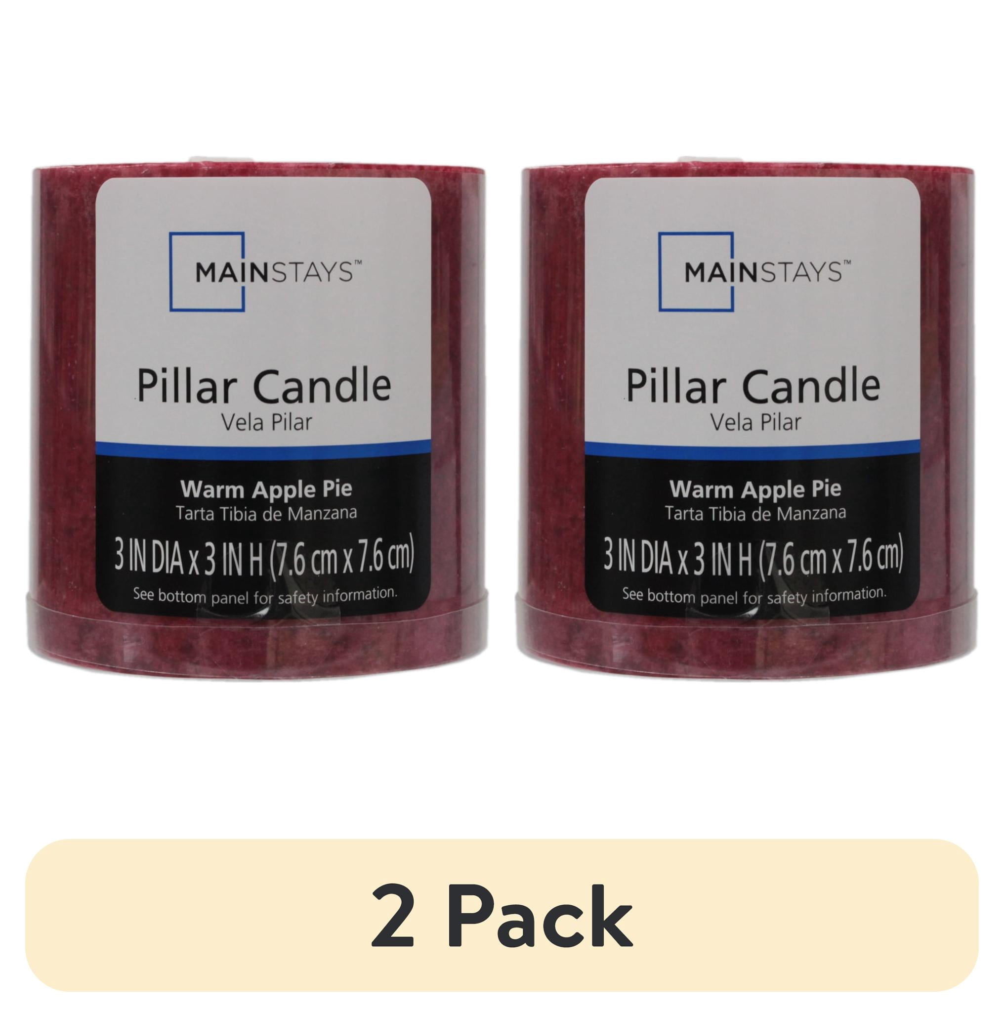 (2 pack) Mainstays Scented Mottled Pillar Candle, 3 x 3 inches, Red ...