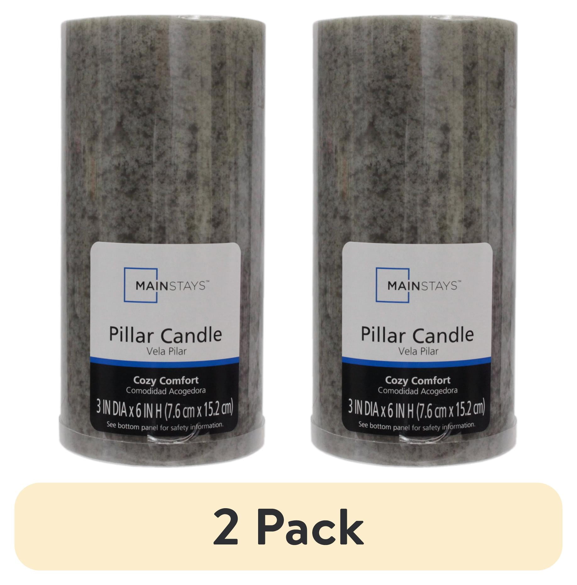 Mainstays Scented Pillar Candle Gray Cozy Comfort 3 x 6 inches Home ...