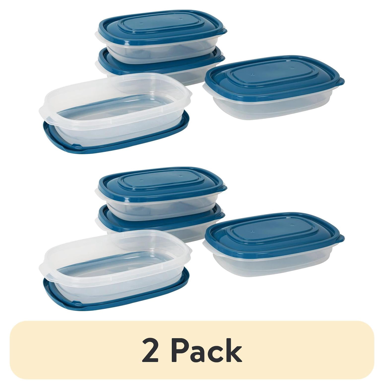 (2 pack) Mainstays Semi Durable Rectangle 4cup Plastic Food Storage ...