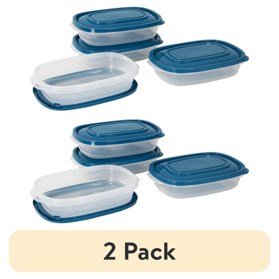 (2 pack) Mainstays Semi Durable Rectangle 4cup Plastic Food Storage ...