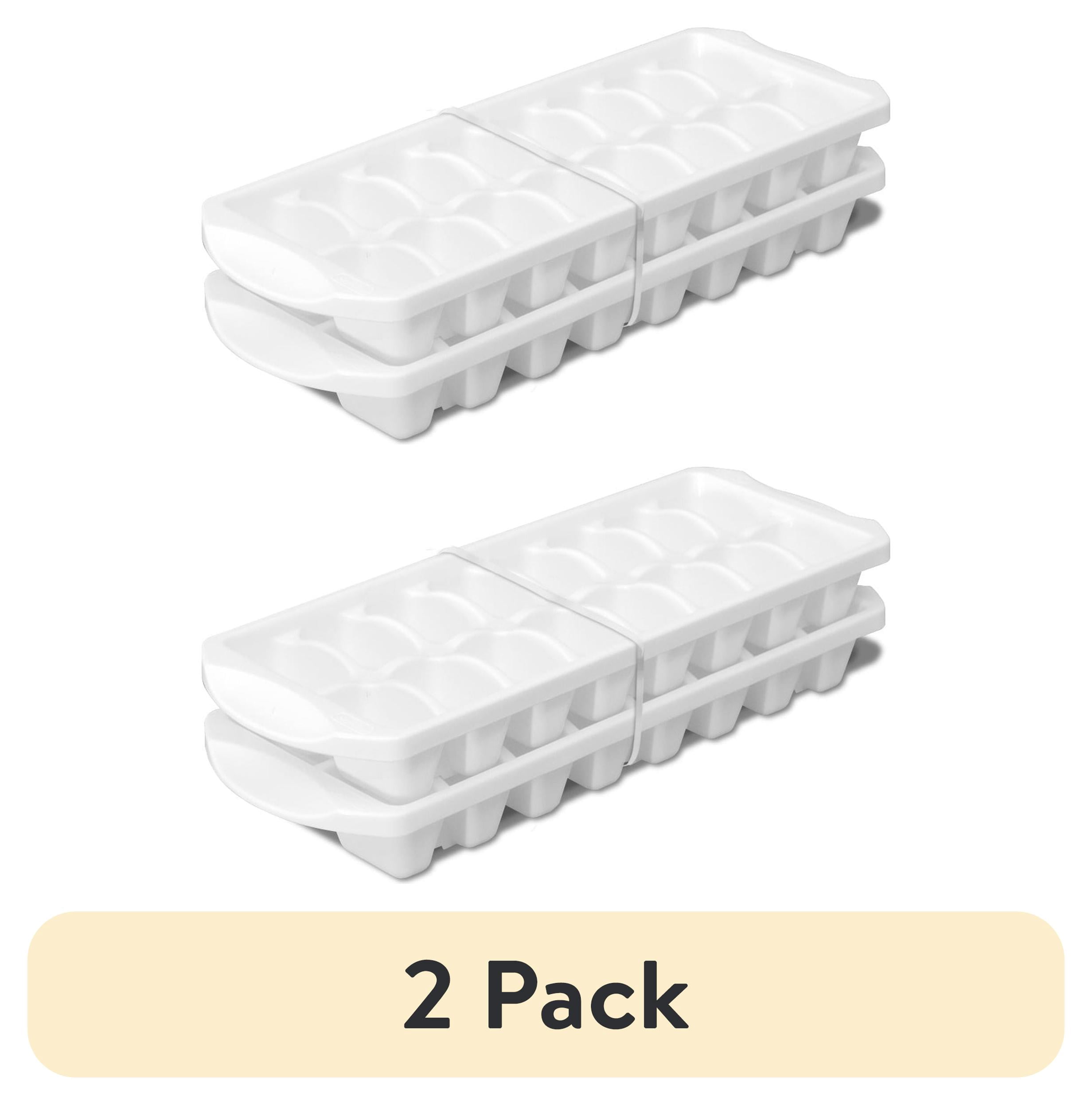 (2 pack) Mainstays Set of Two Stacking Ice Cube Trays, Freezer-Safe ...