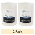 (2 pack) Mainstays Single Wick 3" x 4" Pillar Candle, Unscented, Ivory ...