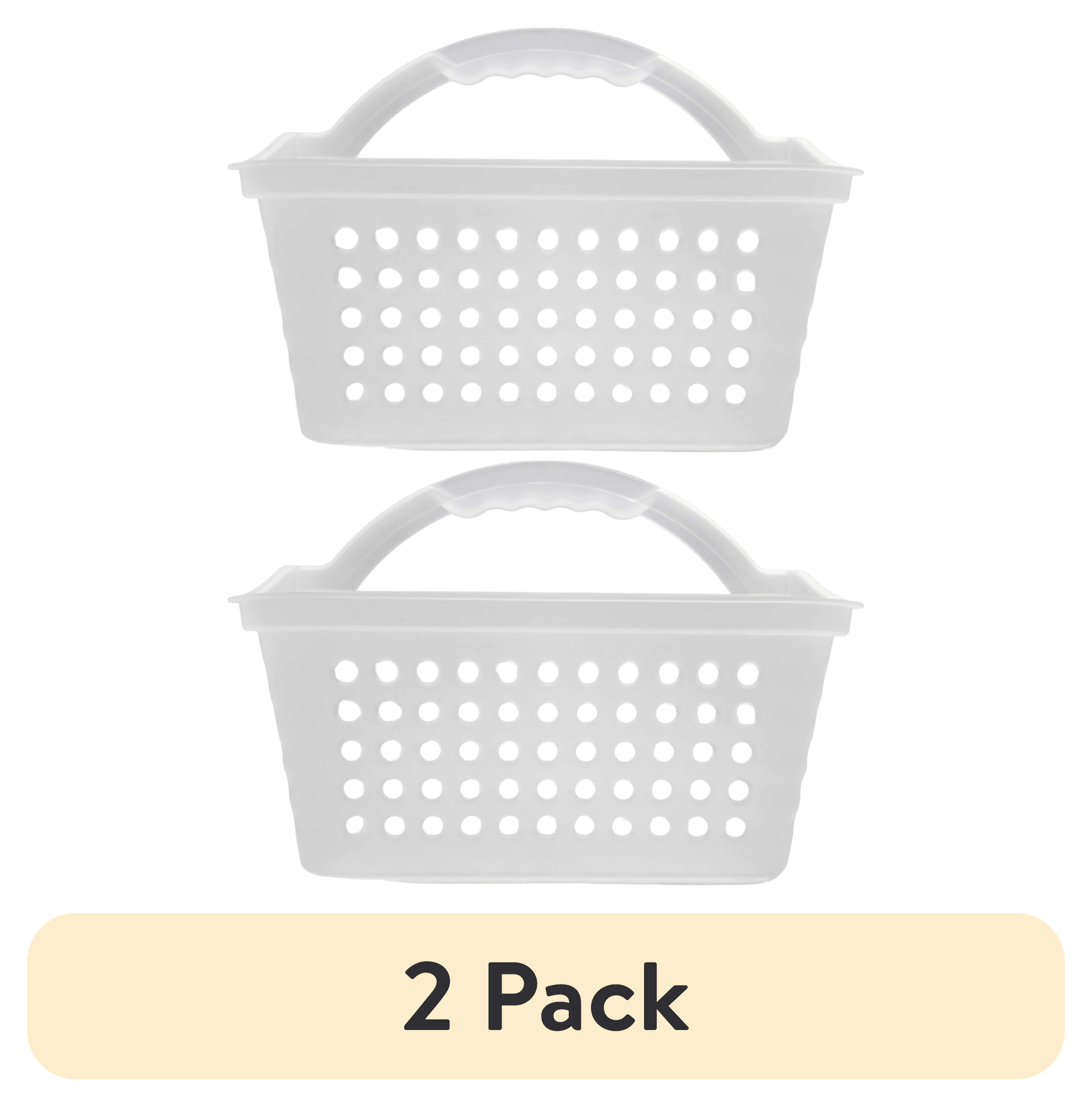 (2 pack) Mainstays Small Portable Shower Caddy Frost Plastic - Walmart.com